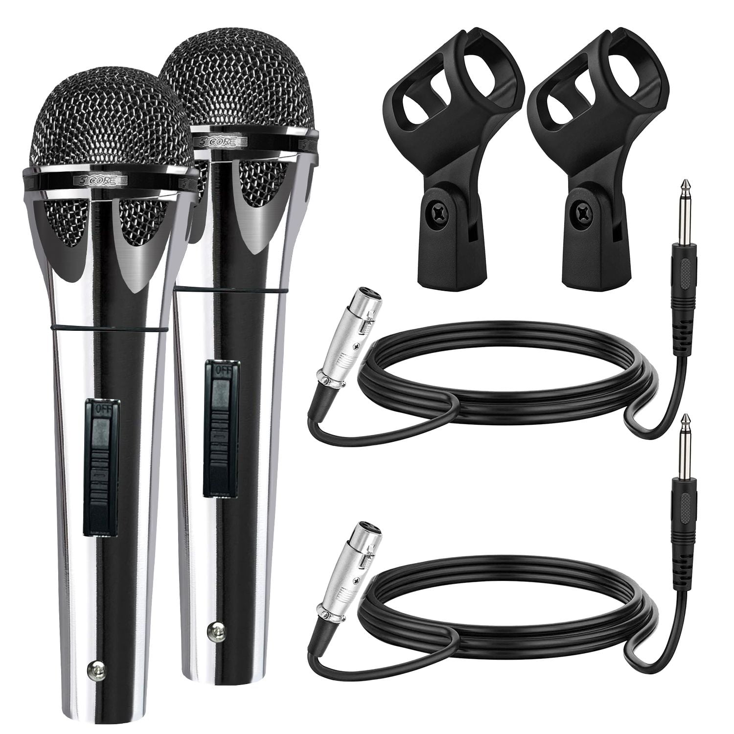 2-Pack Professional Cardioid Dynamic Microphones with On/Off Switch ...