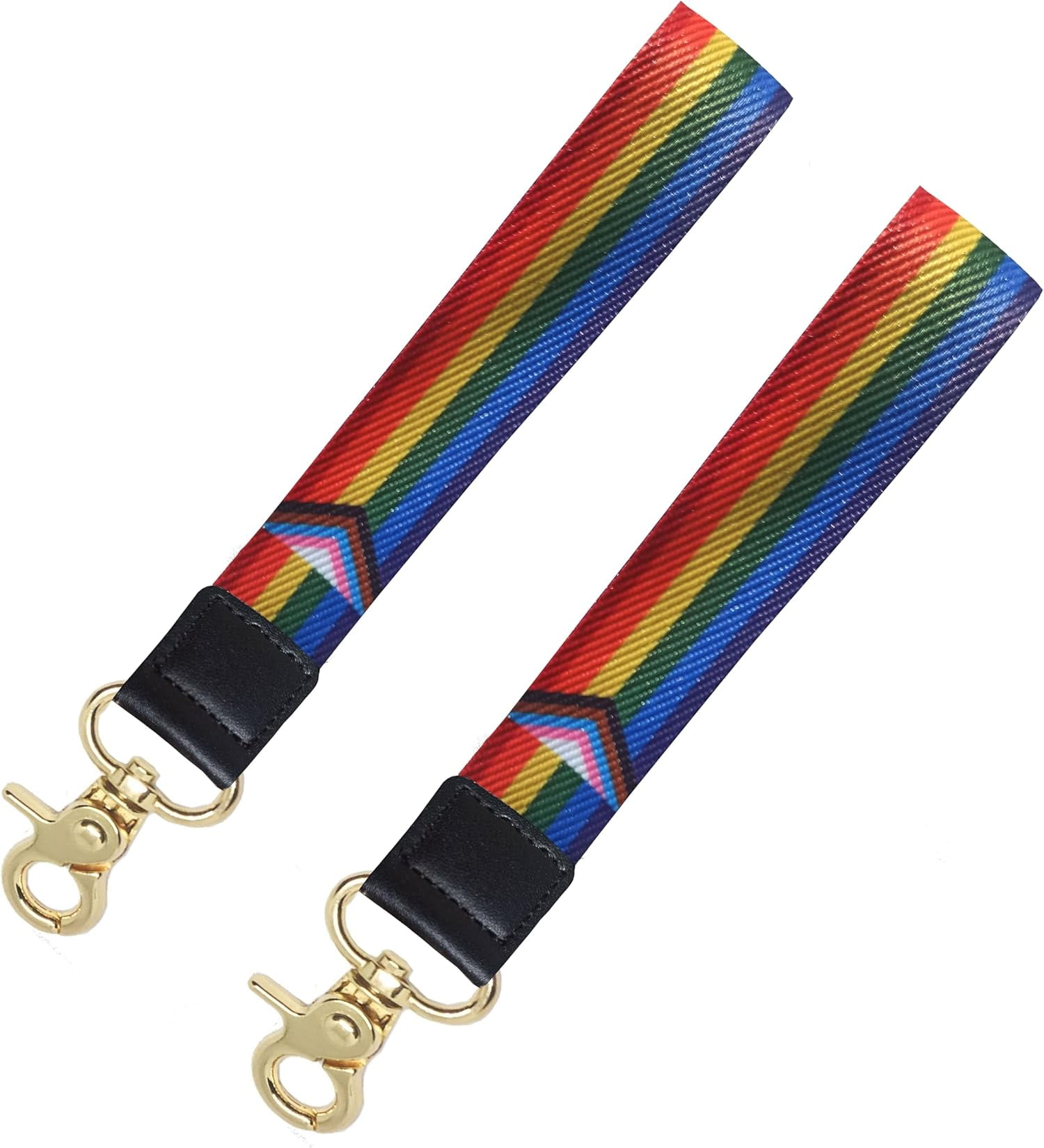 2 Pack Progress Pride Rainbo Badge Lanyard with Key Chain,Pride ...
