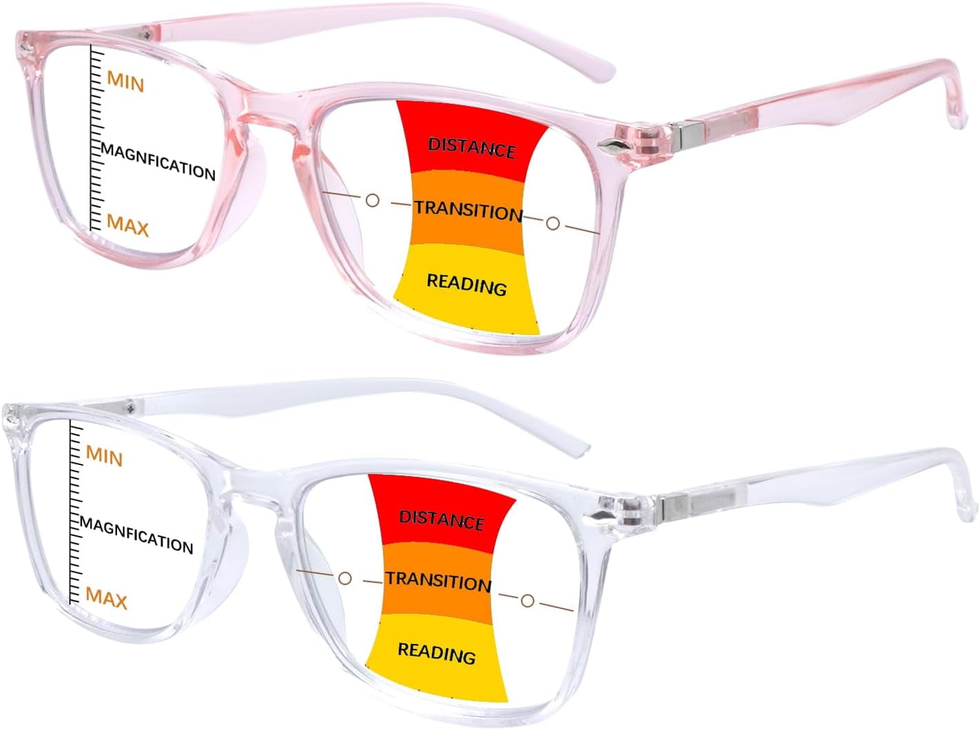 2 Pack Progressive Multifocus Reading Glasses Men and Women Computer ...