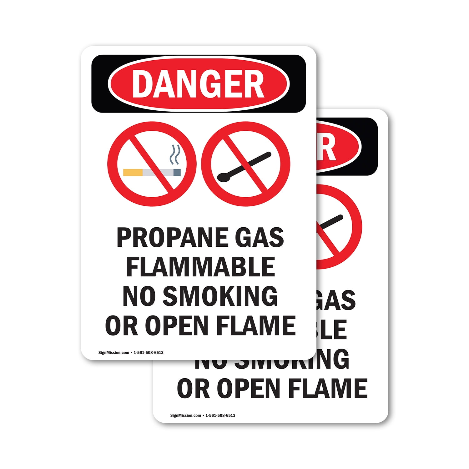 (2 Pack) Propane Gas Flammable OSHA Danger Sign 7 Inch X 10 Inch Vinyl ...