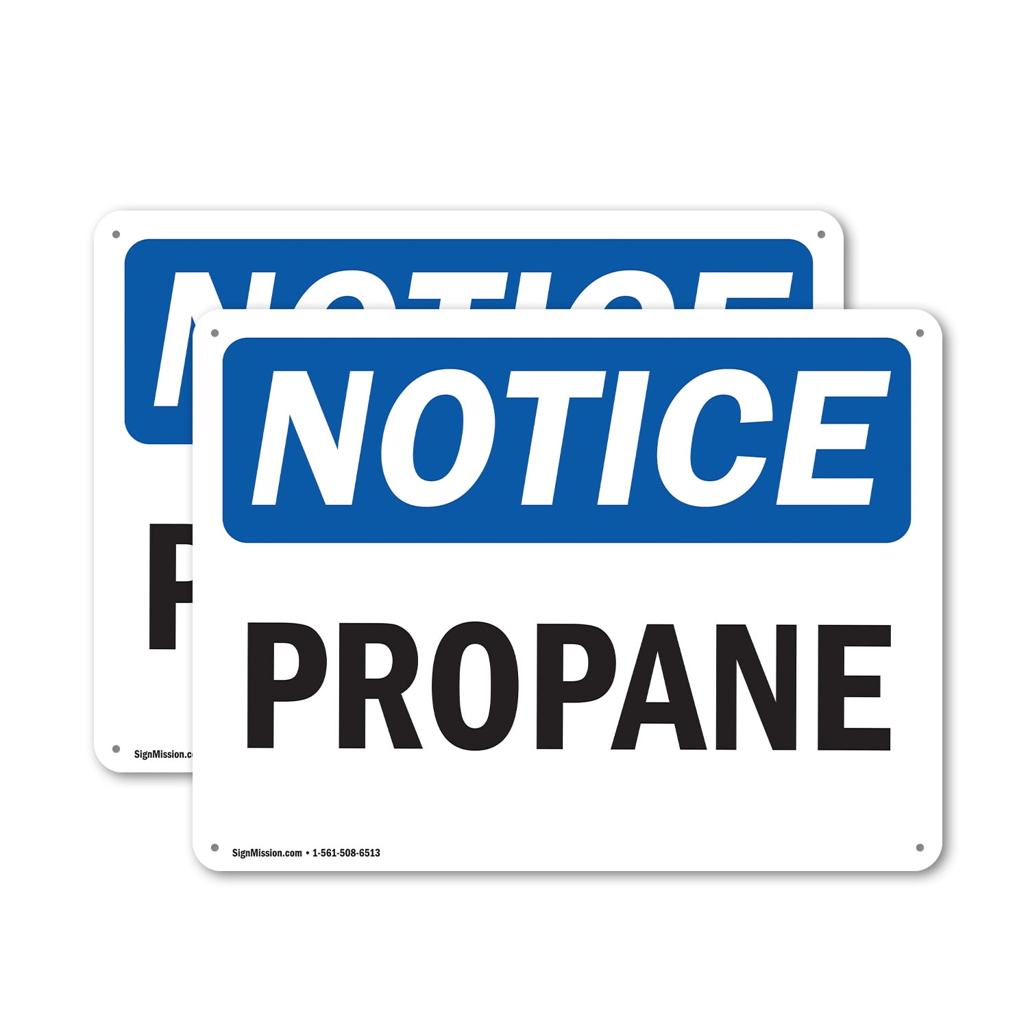 (2 Pack) Propane OSHA Notice Sign 14 Inch X 10 Inch Plastic Sign, Weather Resistant, UV ...