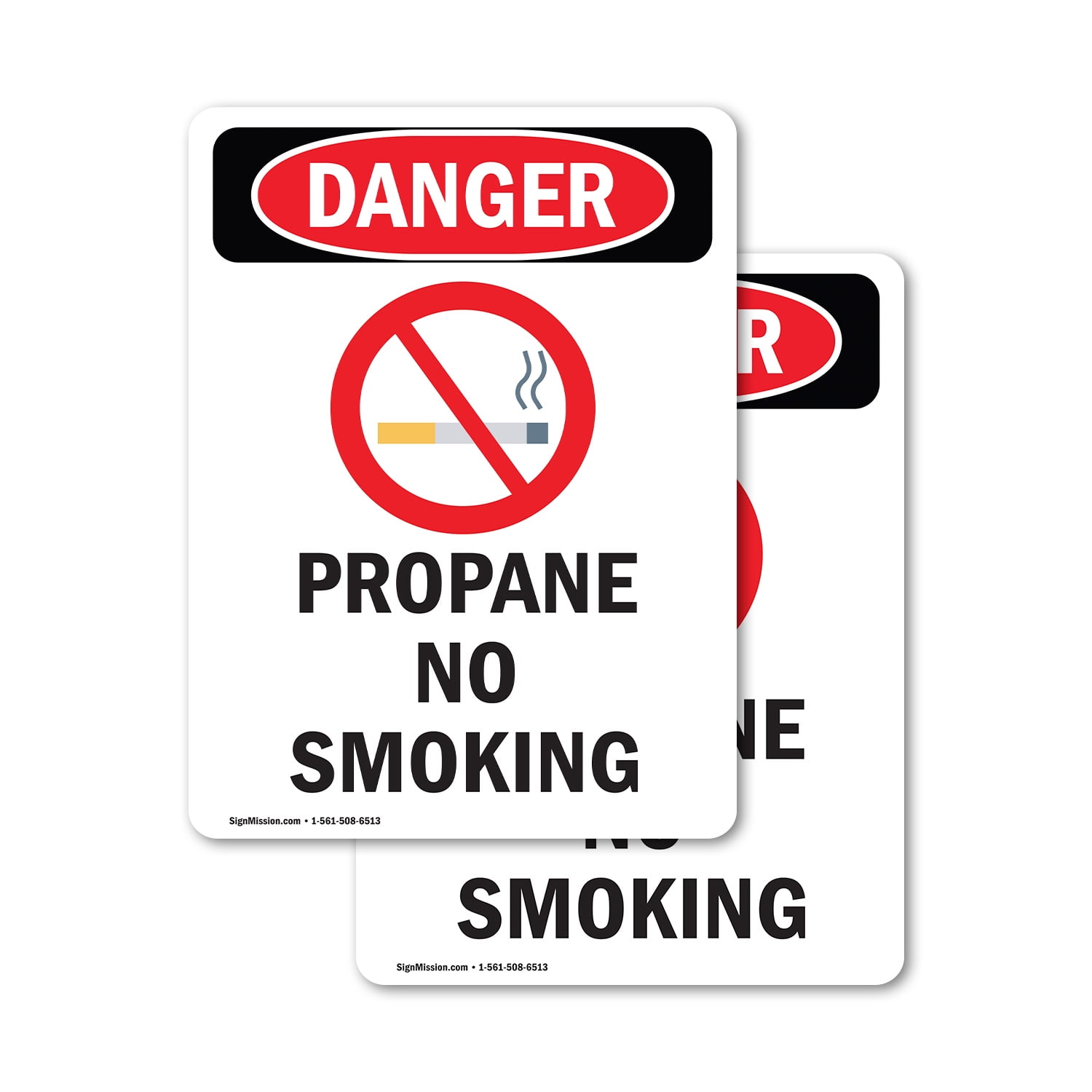 (2 Pack) Propane No Smoking OSHA Danger Sign 10 Inch X 14 Inch Vinyl ...