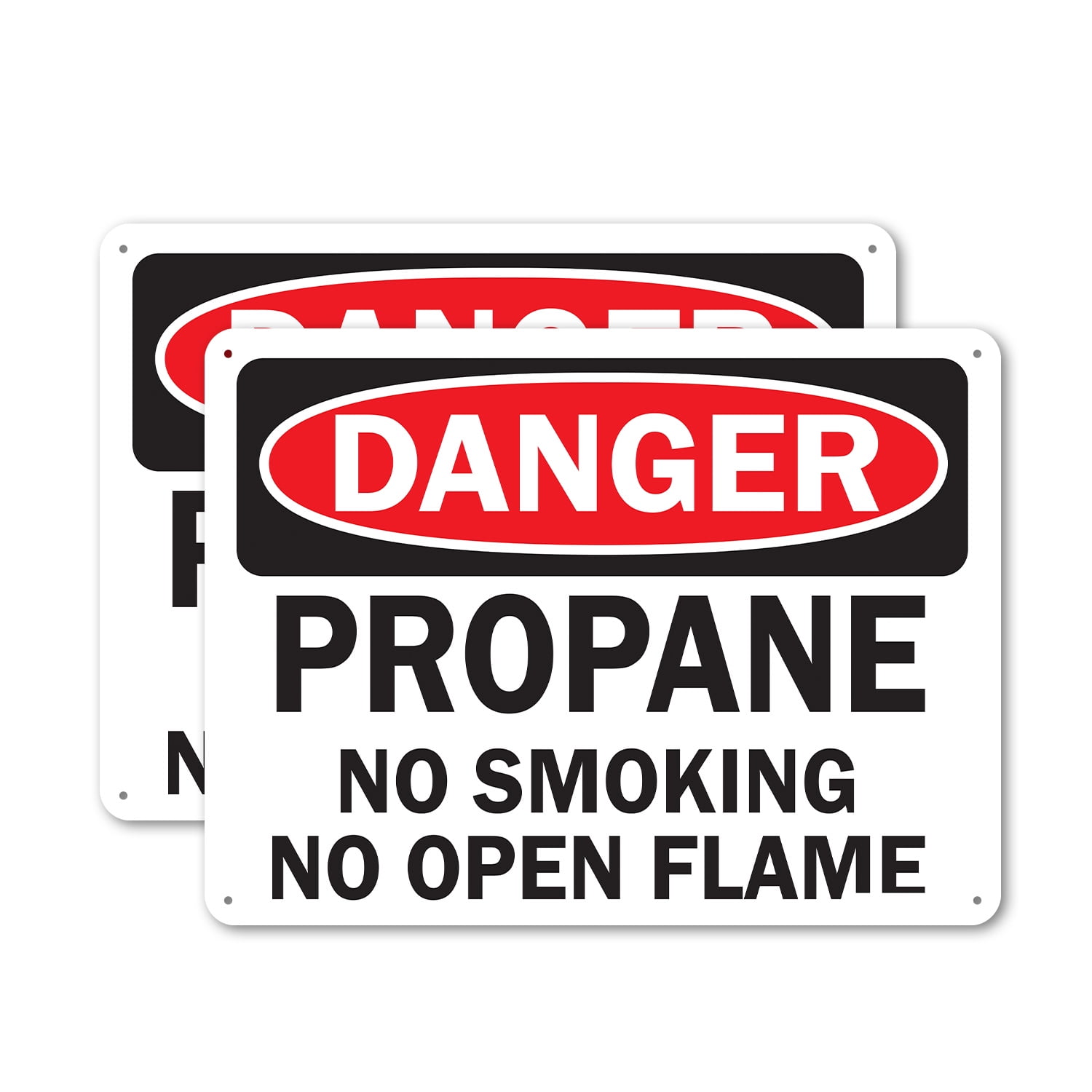 (2 Pack) Propane No Smoking No Open Flames OSHA Danger Sign 14 Inch X ...