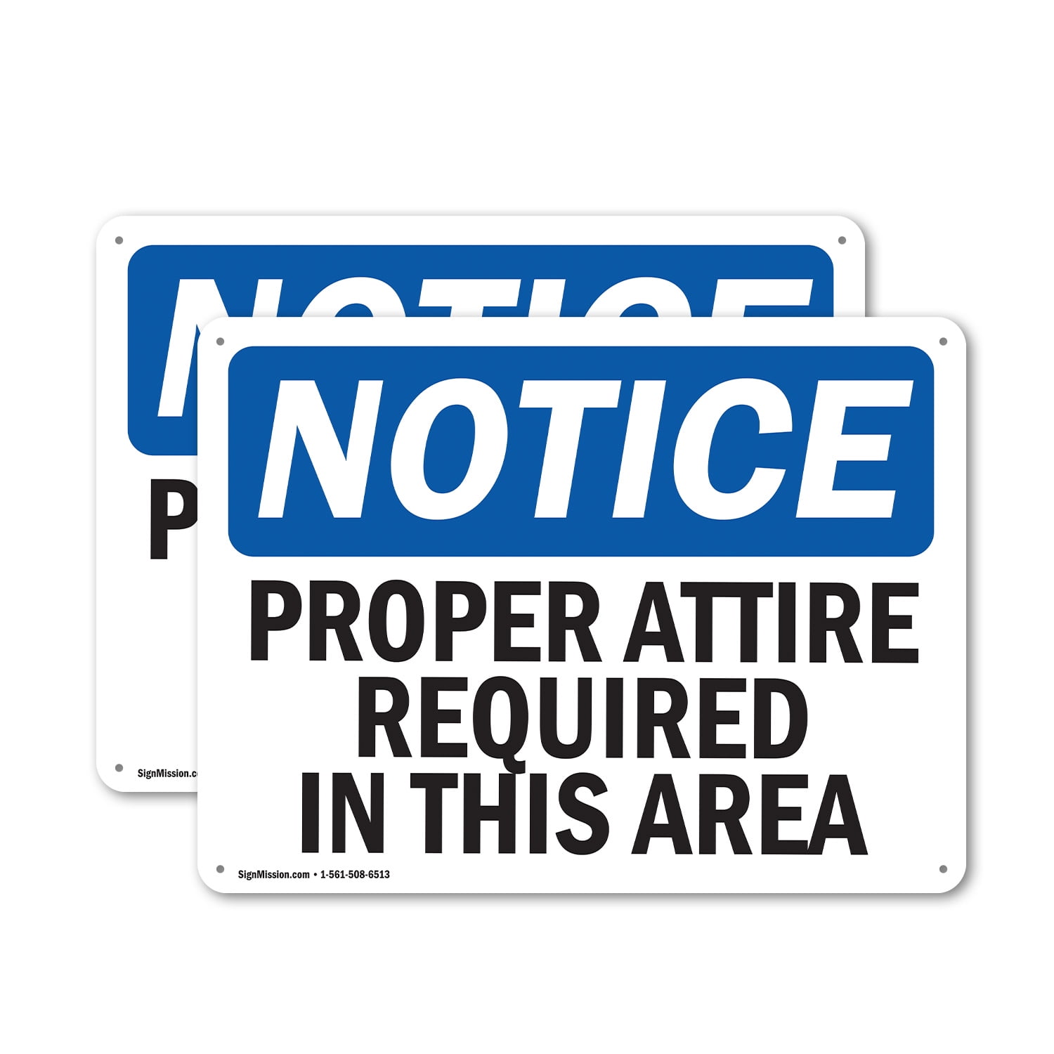 (2 Pack) Proper Attire Required In This Area OSHA Notice Sign 14 Inch X ...