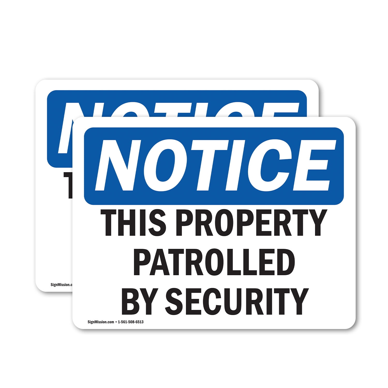 (2 Pack) This Property Patrolled By Security OSHA Notice Sign 7 Inch X ...