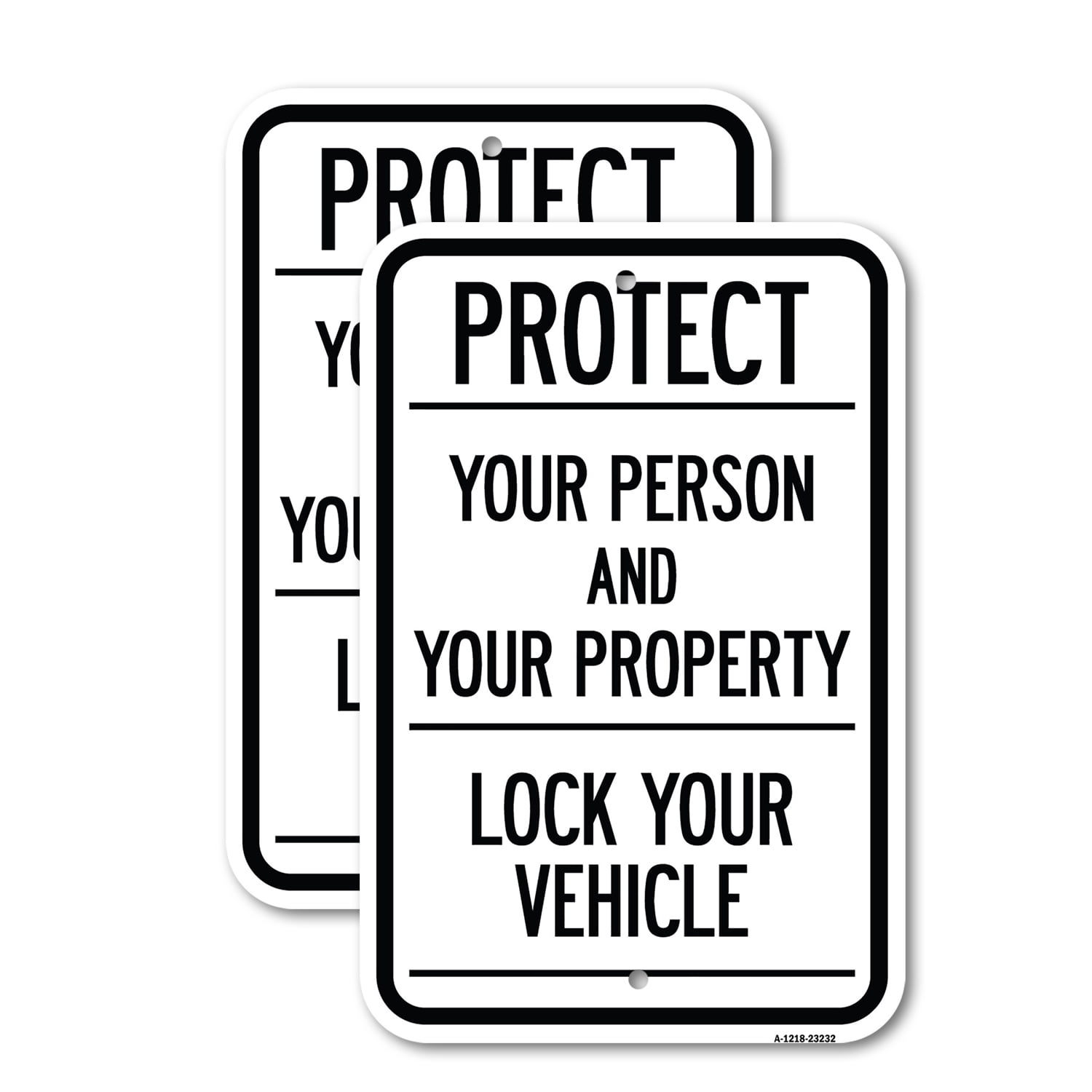(2 Pack) Protect Your Person and Your Property Lock Your Vehicle | 12 ...