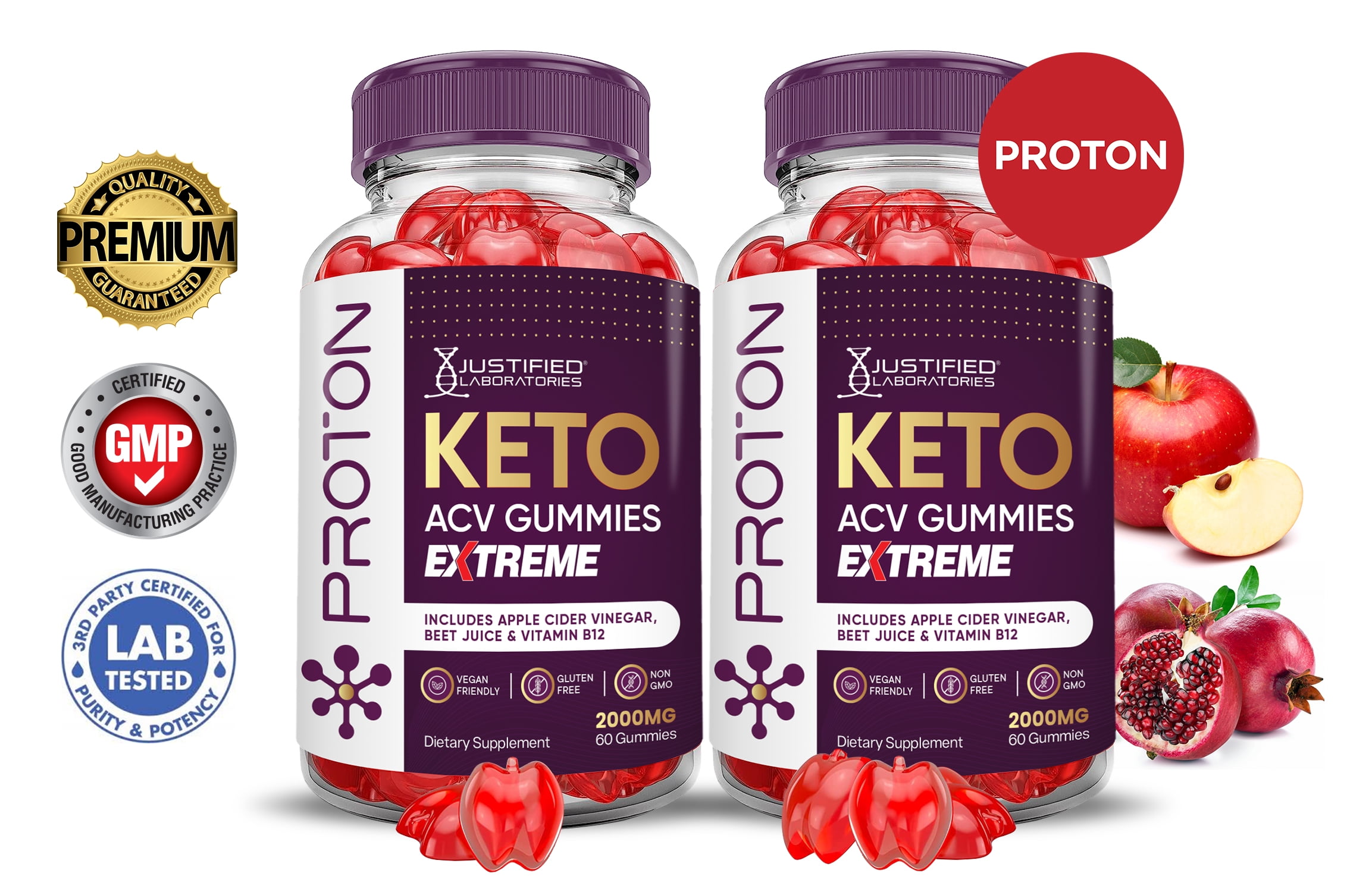 Proton Keto Extreme ACV Gummies 2000mg Dietary Supplement, Weight Boost ...
