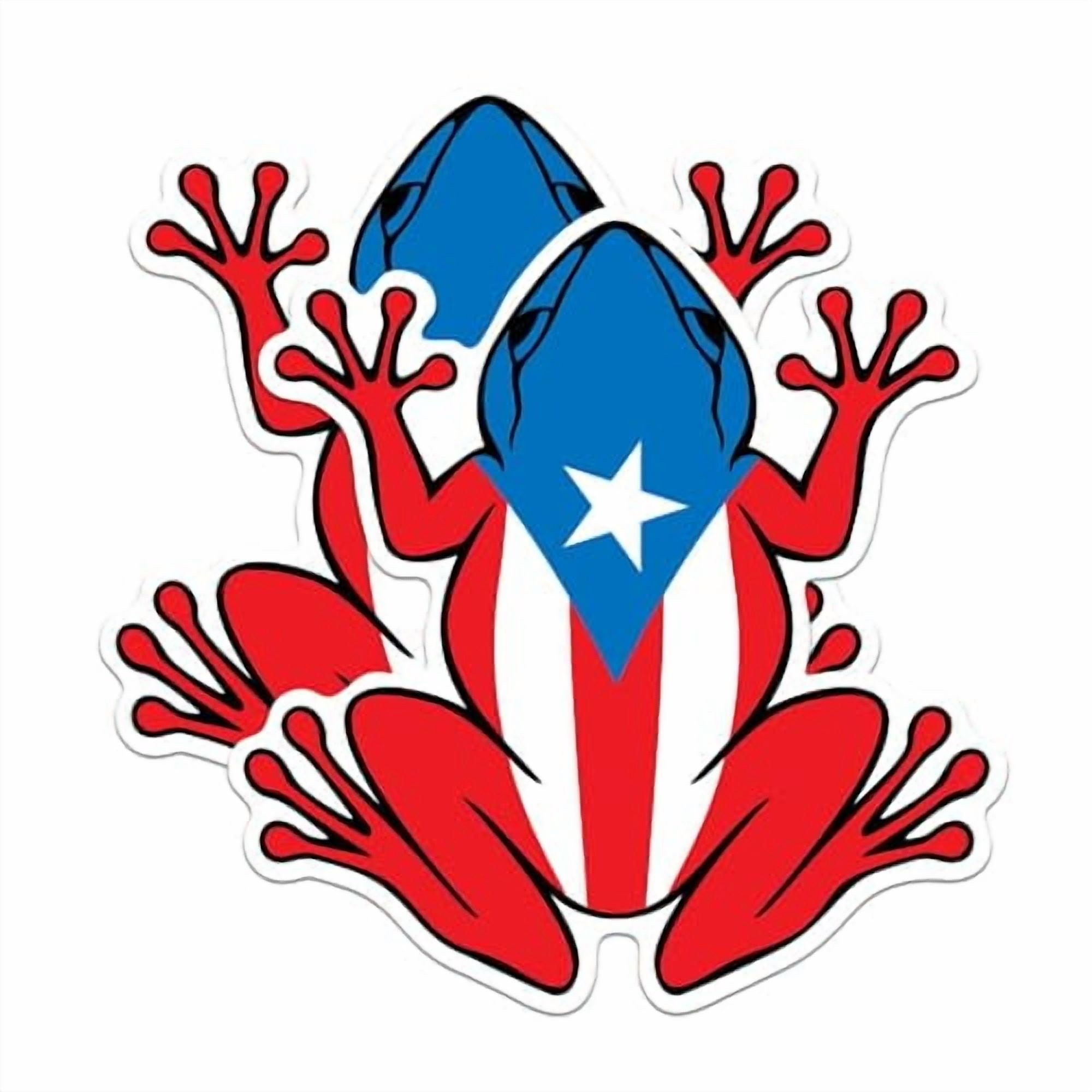 (2 Pack) Puerto Rico Flag Frog Stickers - Coqui Frog - Puerto Rican ...