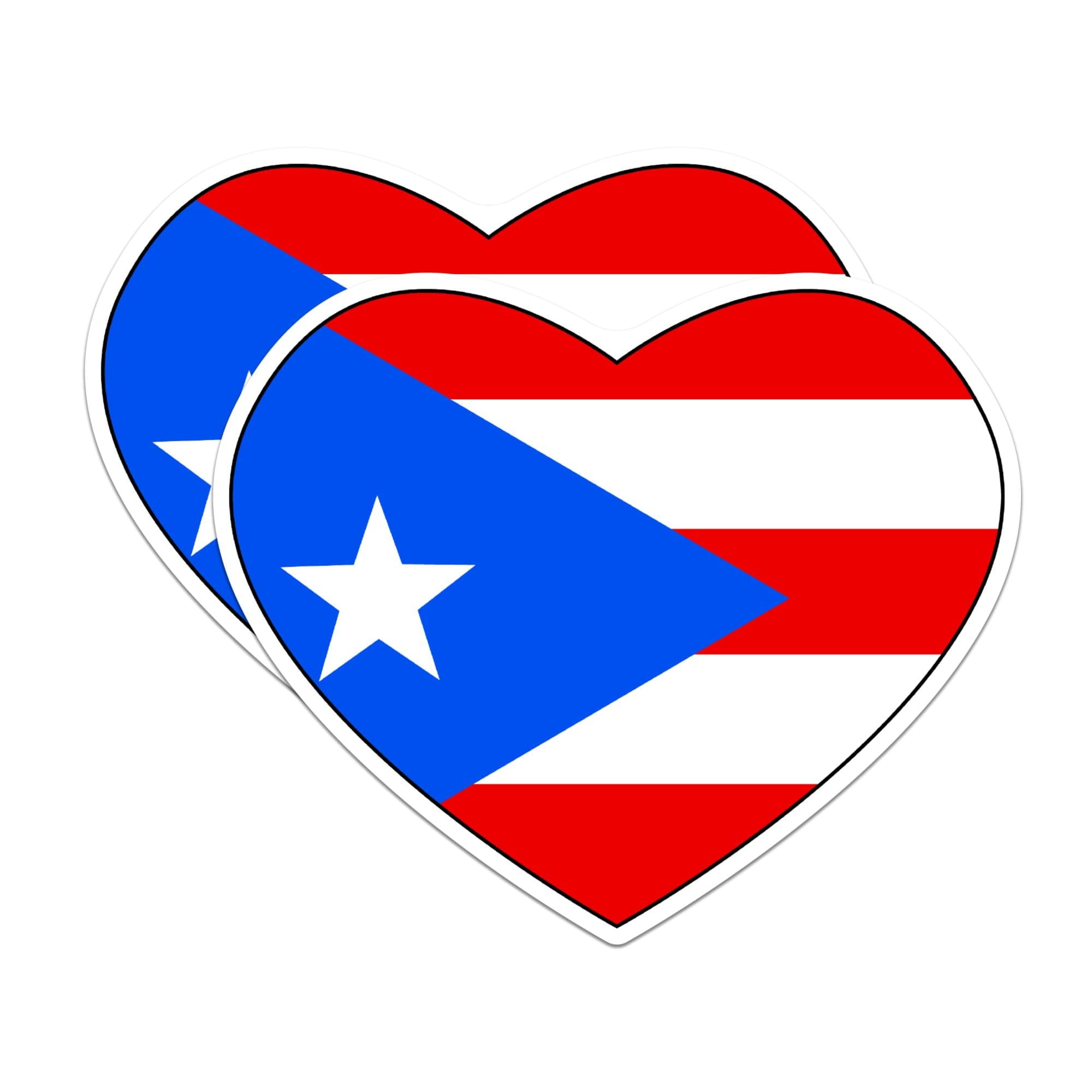 (2 Pack) Puerto Rico Flag Heart Stickers - Puerto Rican Pride - Boricua ...