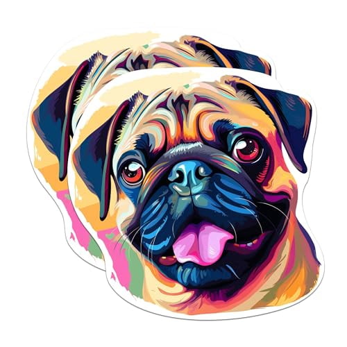 (2 Pack) Pug Dog Breed Magnets - 5 Inches On Longest Side - Choose from ...