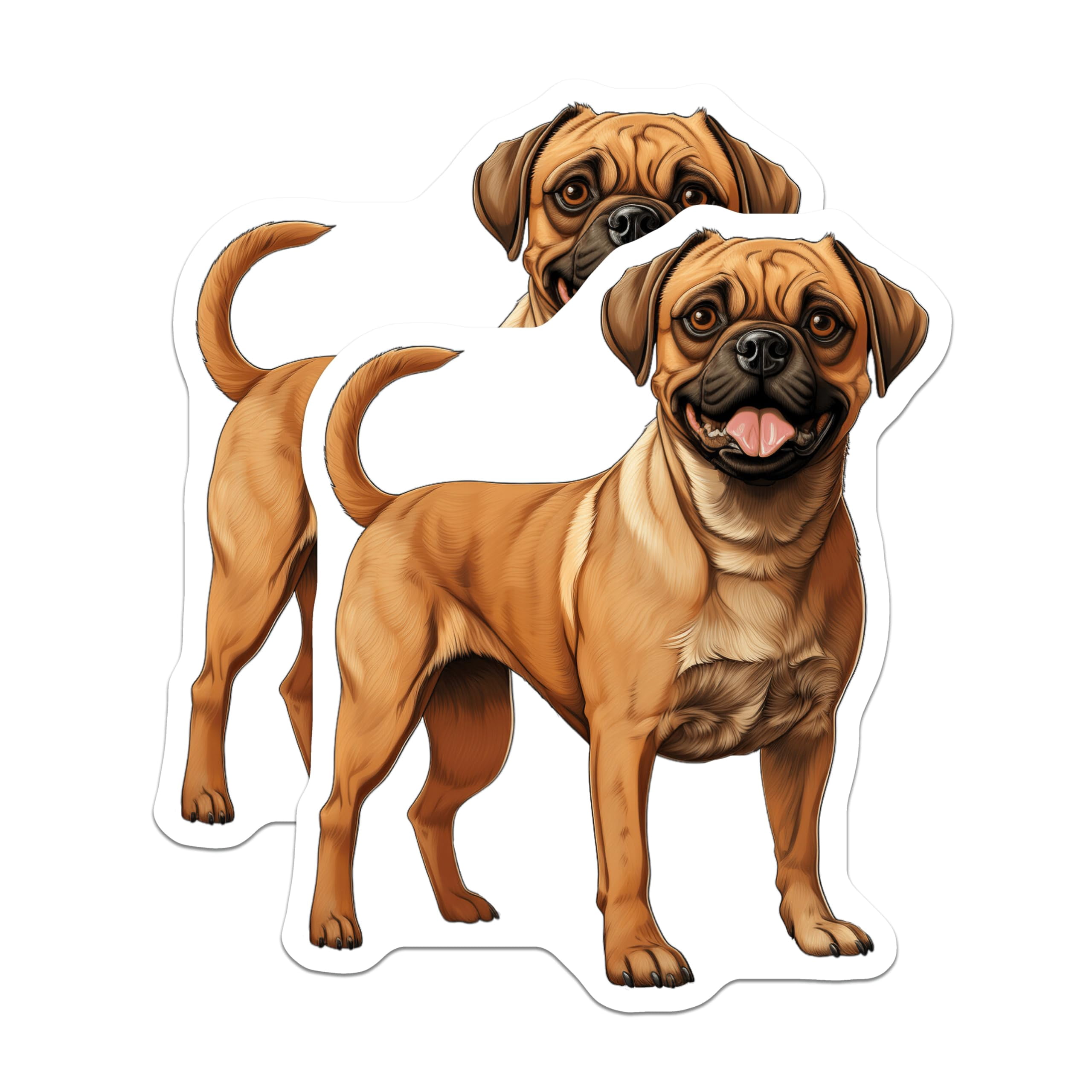 (2 Pack) Puggle Dog Stickers - Cute Puppy Decor - Pet Lover Decal ...