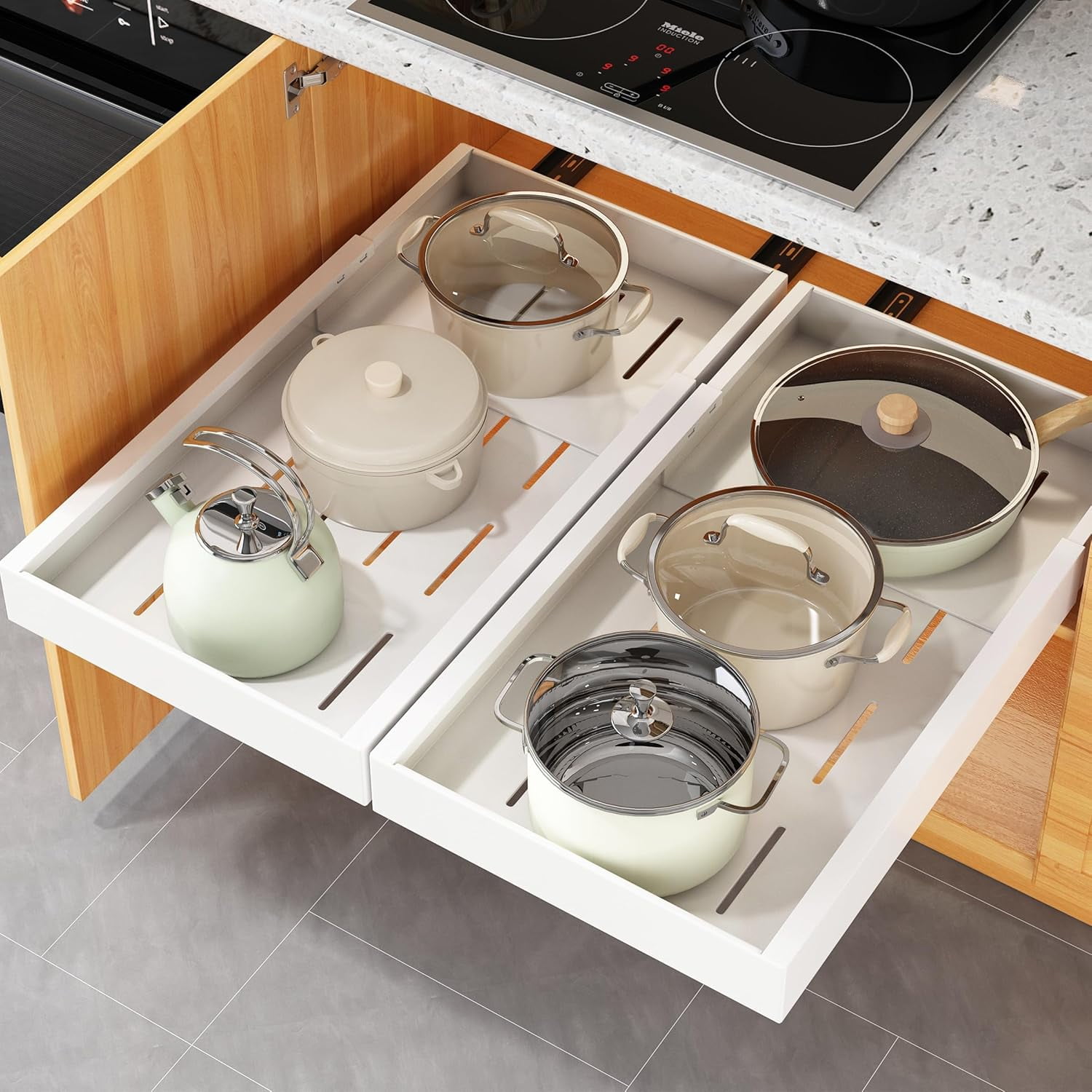 2 Pack Pull Out Cabinet Organizer Extendable Sliding Slide Out Pantry ...