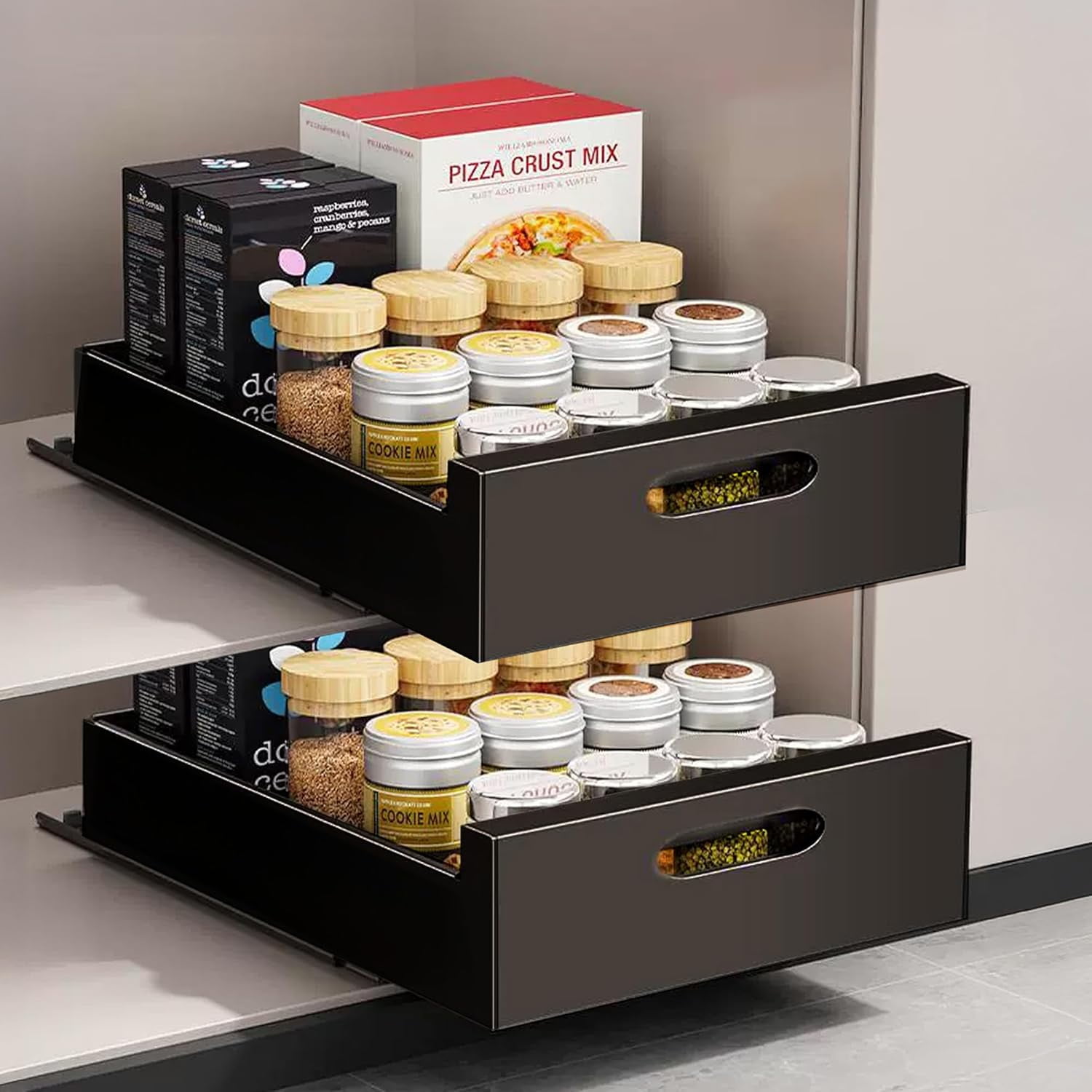 2 Pack Pull Out Drawers for Cabinets, 10" W Pull Out Cabinet Organizer ...