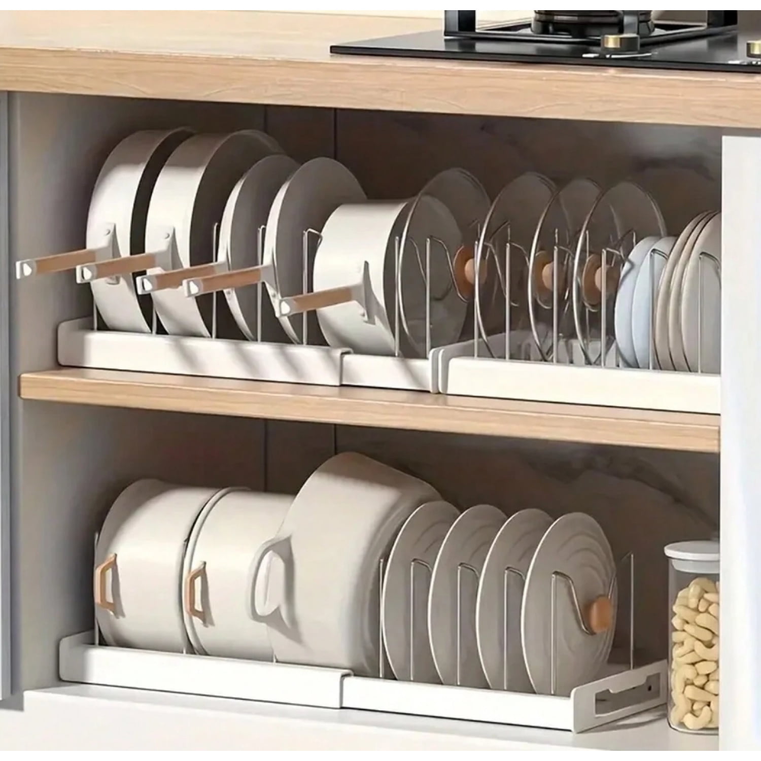 2 Pack Pull Out Pots and Pans Organizer Under Cabinet, 22" Deep ...