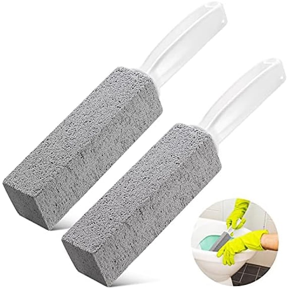 2 Pack Pumice Stone Toilet Bowl Cleaner with Handle, Hard Water Ring ...
