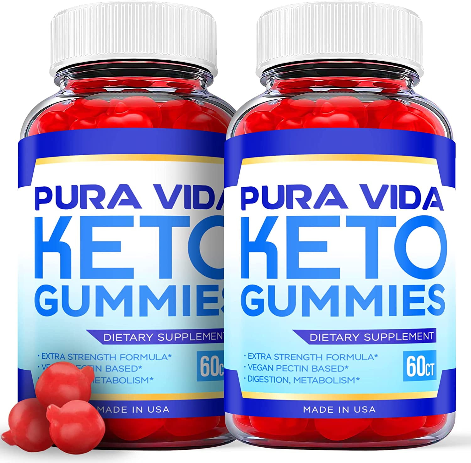 (2 Pack) Pura Vida Keto ACV Gummies - Supplement for Weight Loss ...
