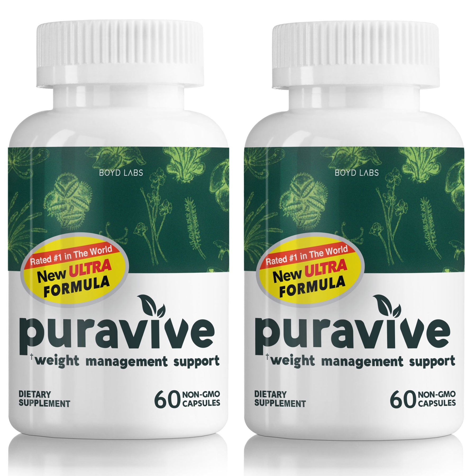 (2 Pack) Puravive Ultra Formula Weight Management Support - 60 Capsules ...