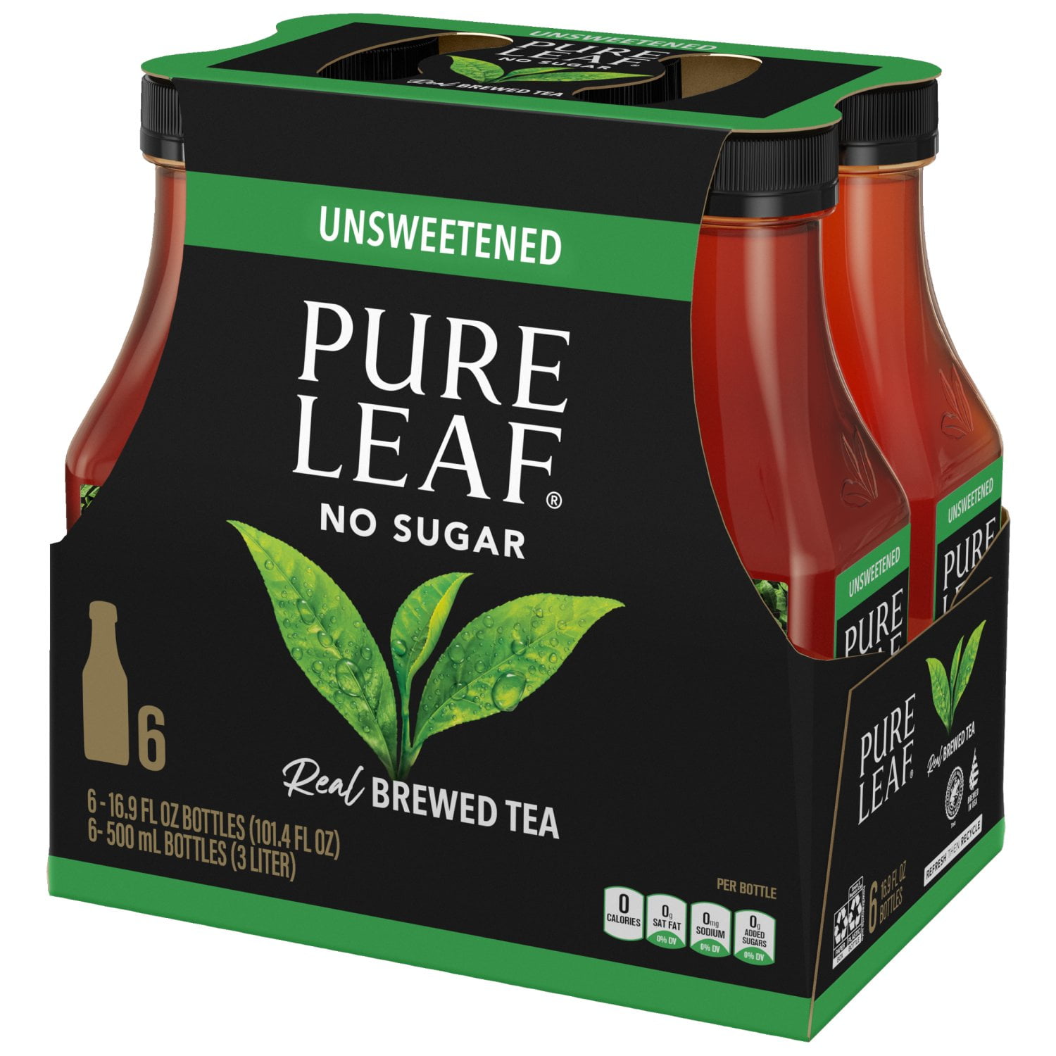 2 Pack - Pure Leaf Unsweetened Iced Tea - 6-16.9 Fl. Oz. Package May ...