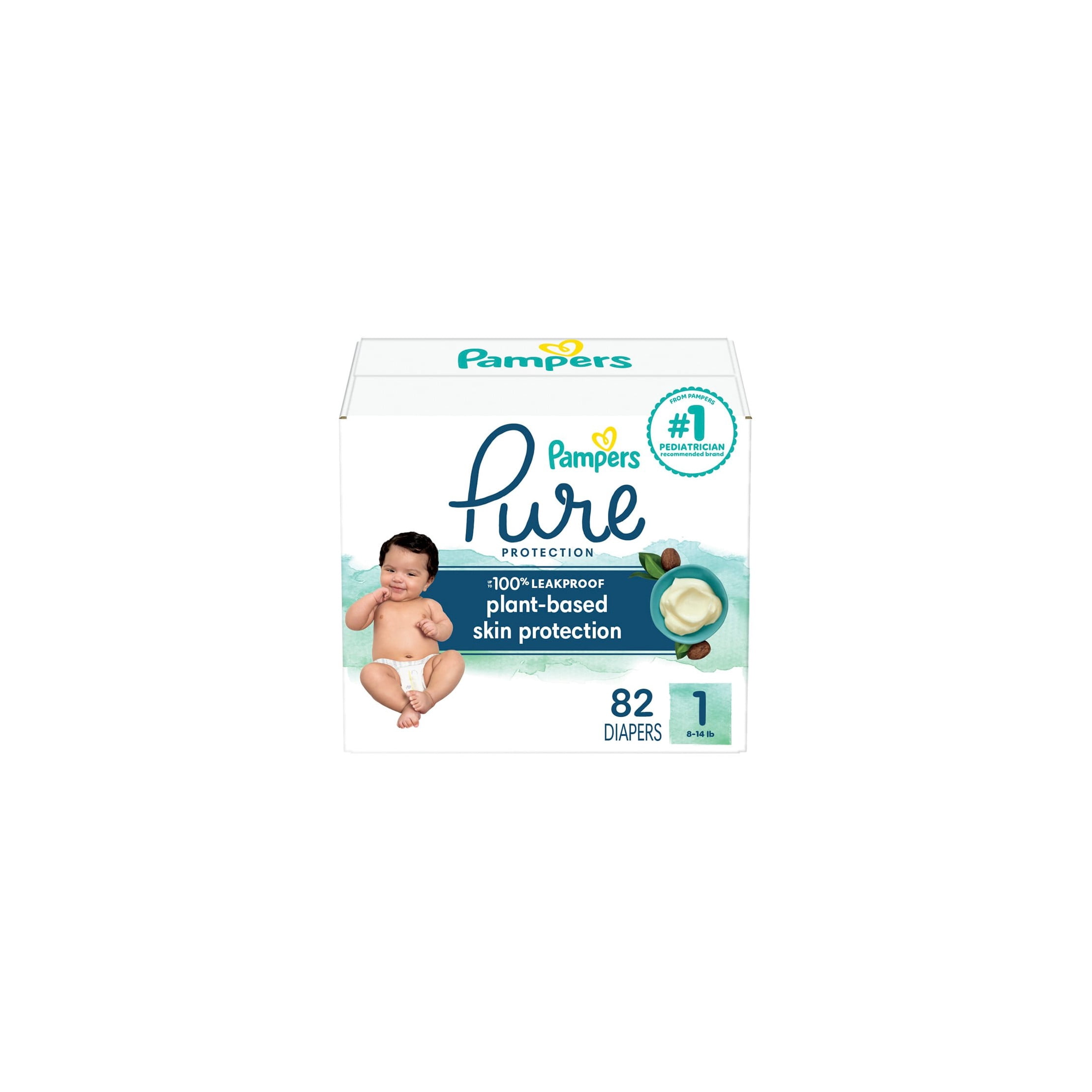 [2 Pack]- Pure Protection Diapers Super Pack - Size 1 - 82ct - Walmart.com