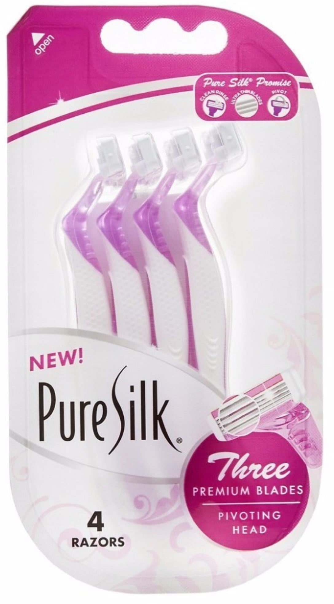 2 Pack - Pure Silk Premium Disposable Three Razor 4 ea - Walmart.com