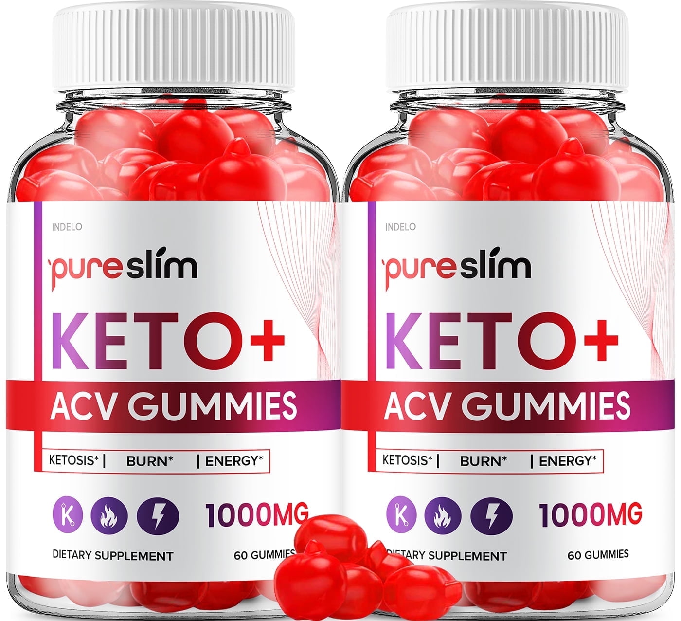 (2 Pack) Pure Slim Keto ACV Gummies - Max Strength Weight Loss ...