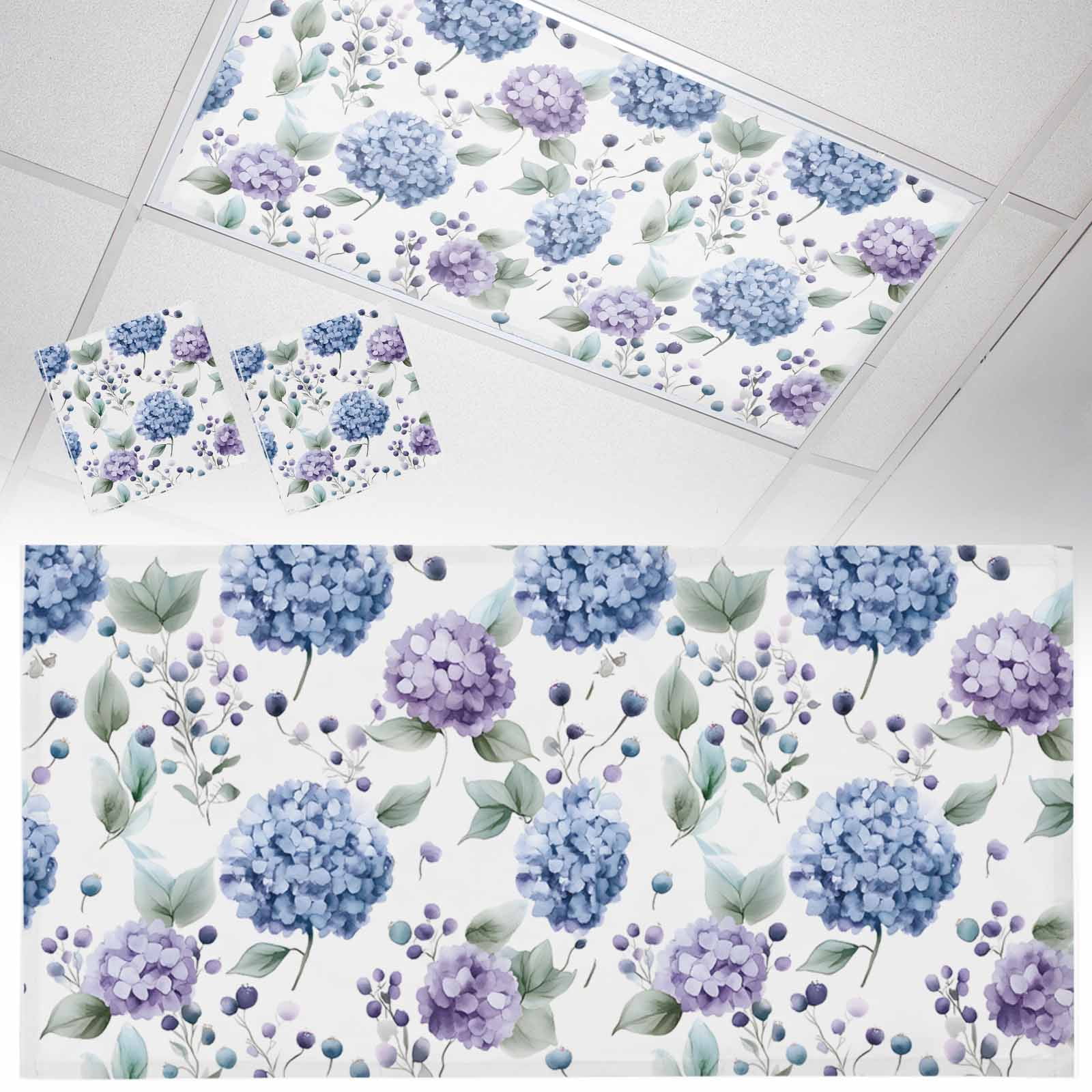 2 Pack Purple Blue Fluorescent Light Covers for Ceiling Lights ...