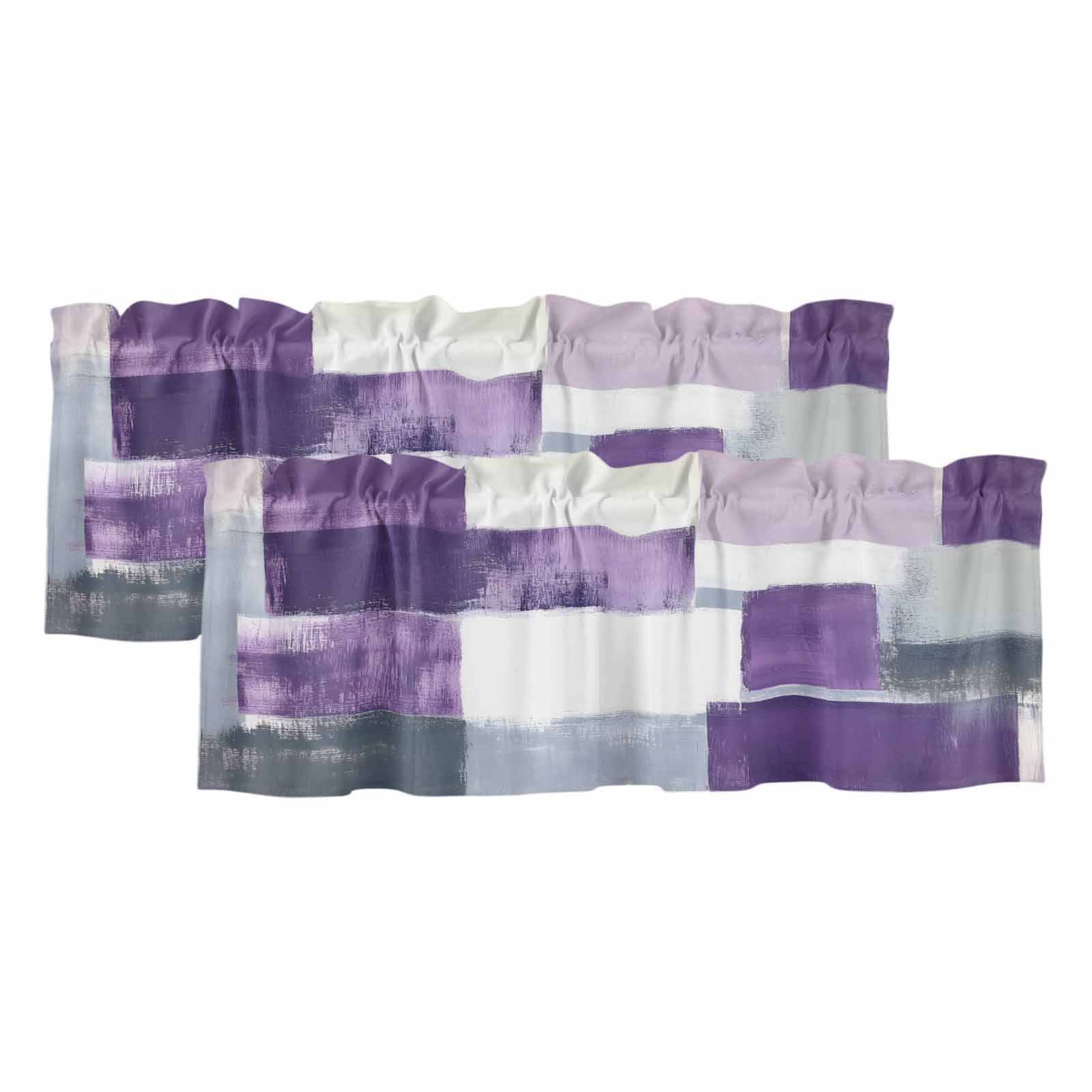 2 Pack Purple Grey Valance for Window Graffiti Abstract Mottled Color ...
