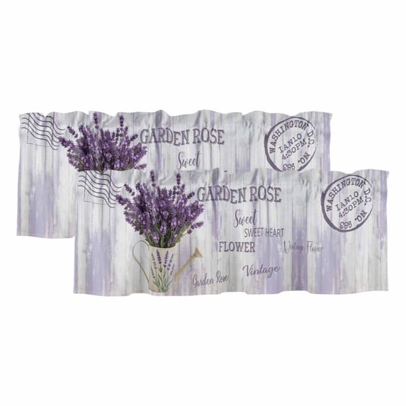 2 Pack Purple Lavender Valances for Windows Bedroom Living Room Window ...