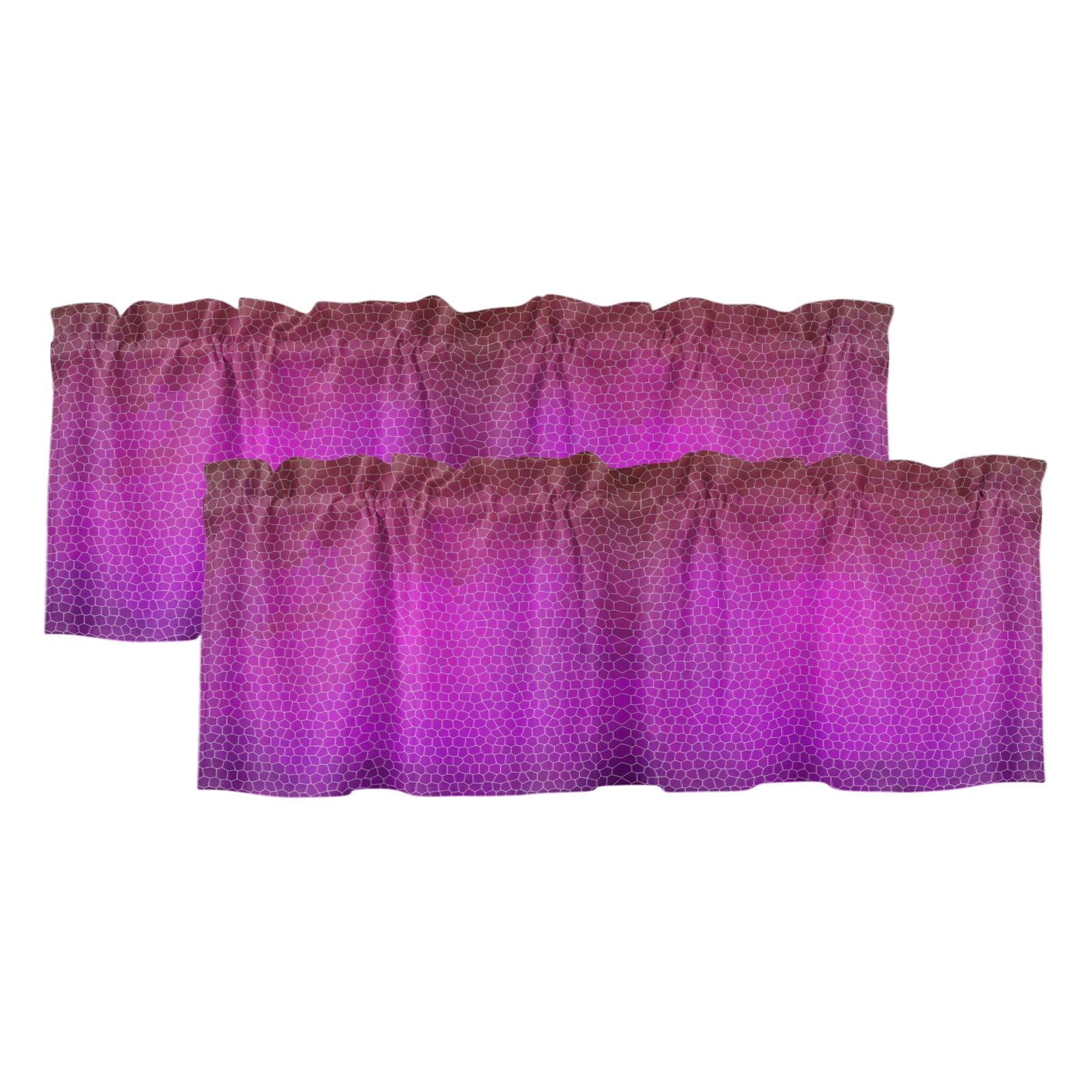 2 Pack Purple Pink Mosaic Valance for Window Minimalist Abstract ...