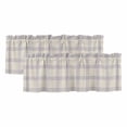 2 Pack Purple Plaid Valance for Window Geometric Modern Beige Linen ...