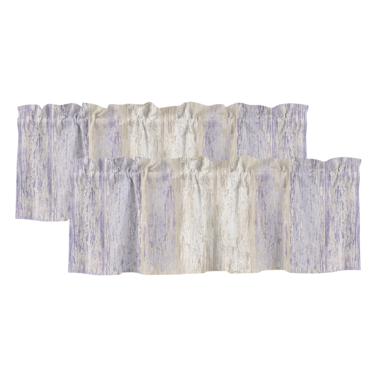 2 Pack Purple Planks Valance for Window Bohemian Lavender Wood Grain ...