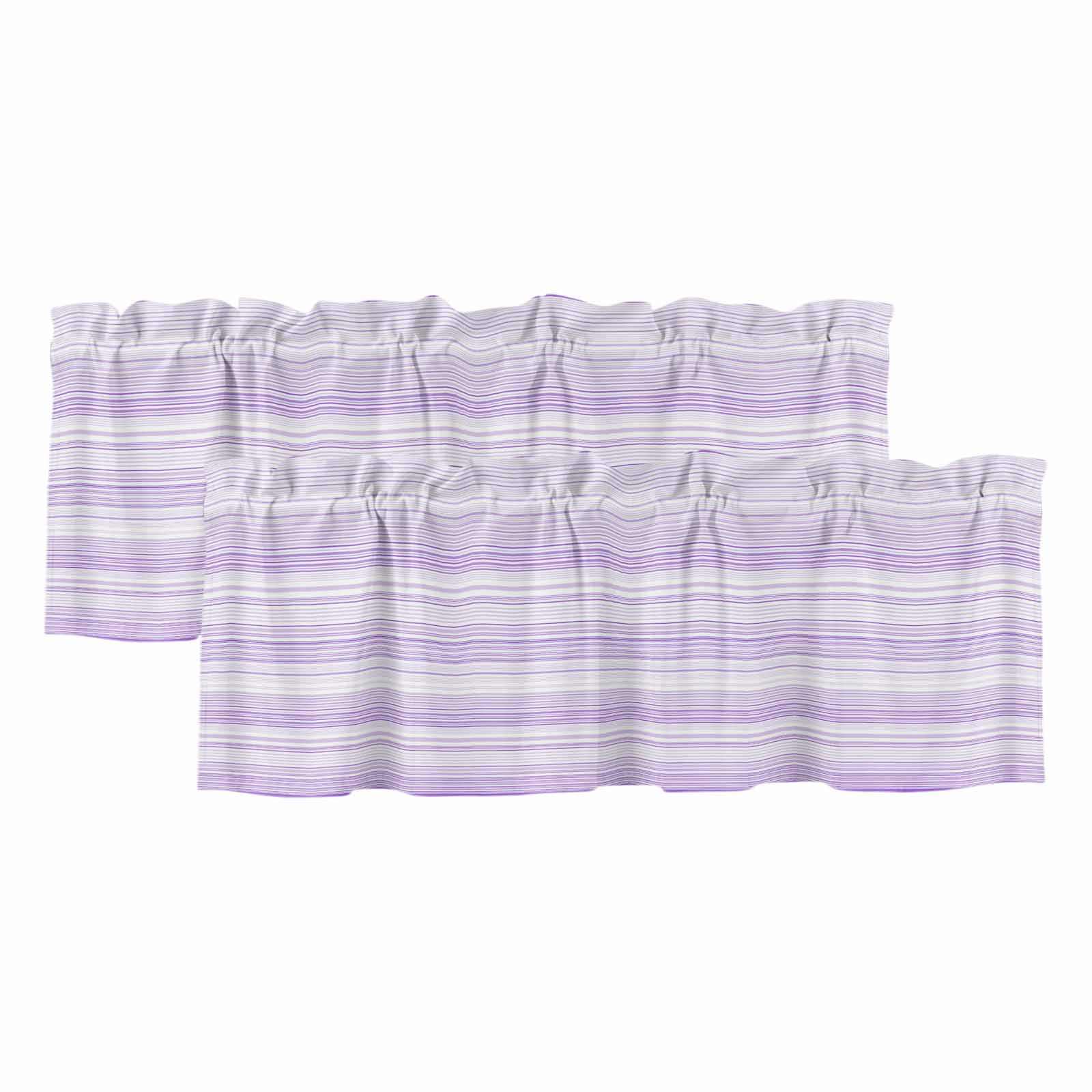 2 Pack Purple Striped Valance for Window Nature Abstract Art Classic ...