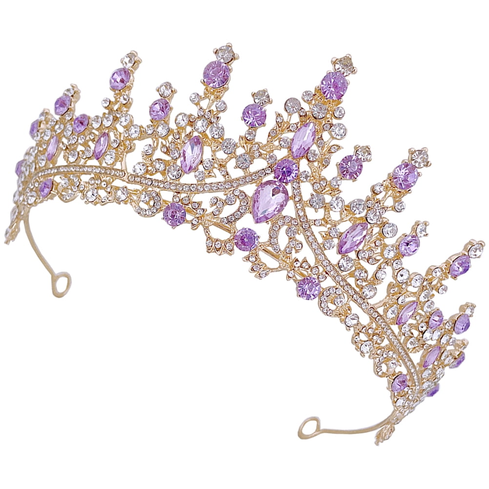 2 Pack Purple Tiara Crowns Mother of Bride Robe Crystal Miss - Walmart.com