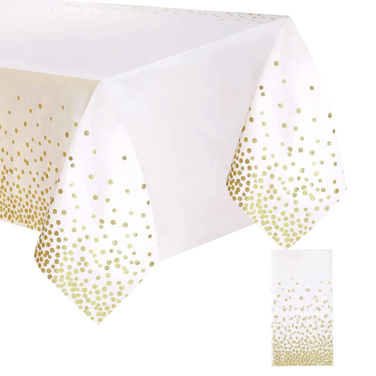 2-Pack Purple and Gold Plastic Tablecloth, 54 x 108 Inch Rectangular ...