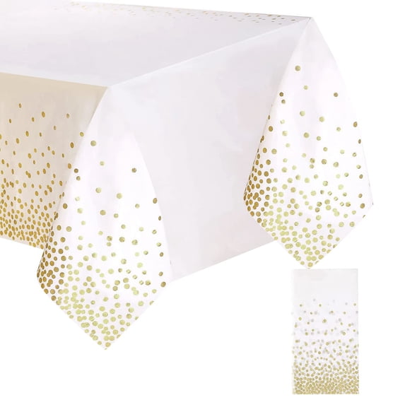 2-Pack Purple and Gold Plastic Tablecloth, 54 x 108 Inch Rectangular ...