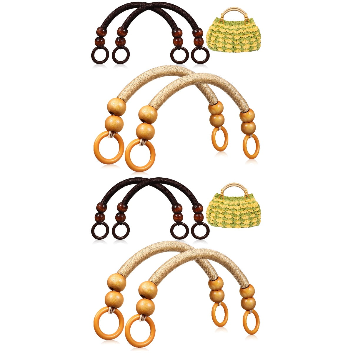 2 Pack Purse Clasp Frame Pearl Wood Handle Handles - Walmart.com