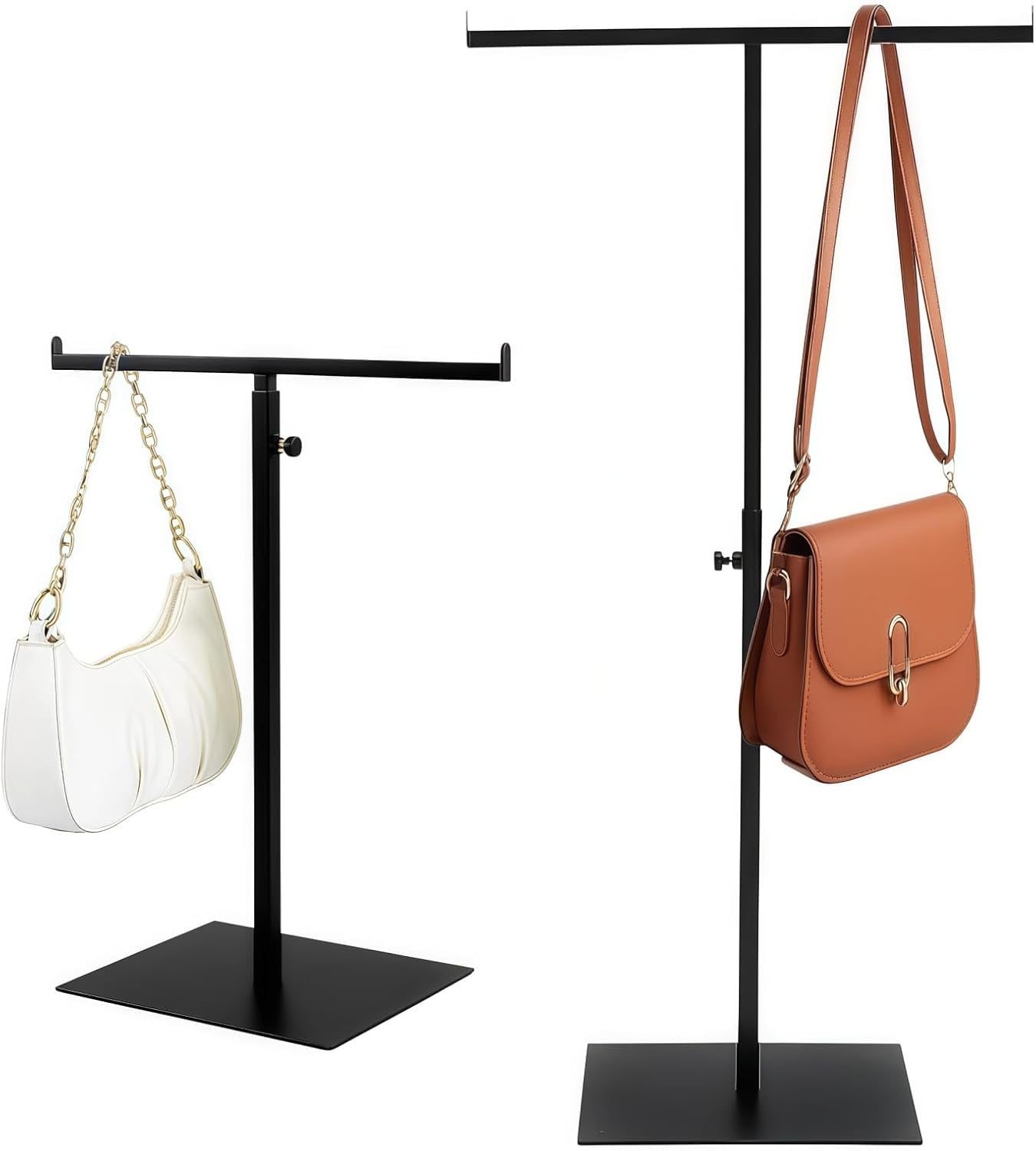2 Pack Purse Display Stand, Tabletop Adjustable Height Handbag Stand, T ...