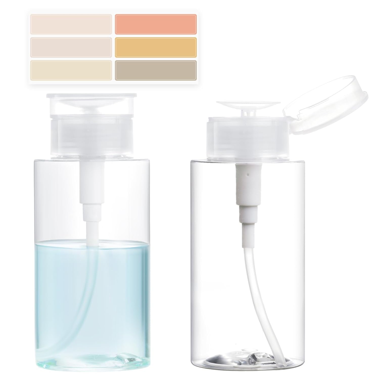 2 Pack Push Down Pump Dispenser, Empty Pump Bottle Dispenser with DlY ...