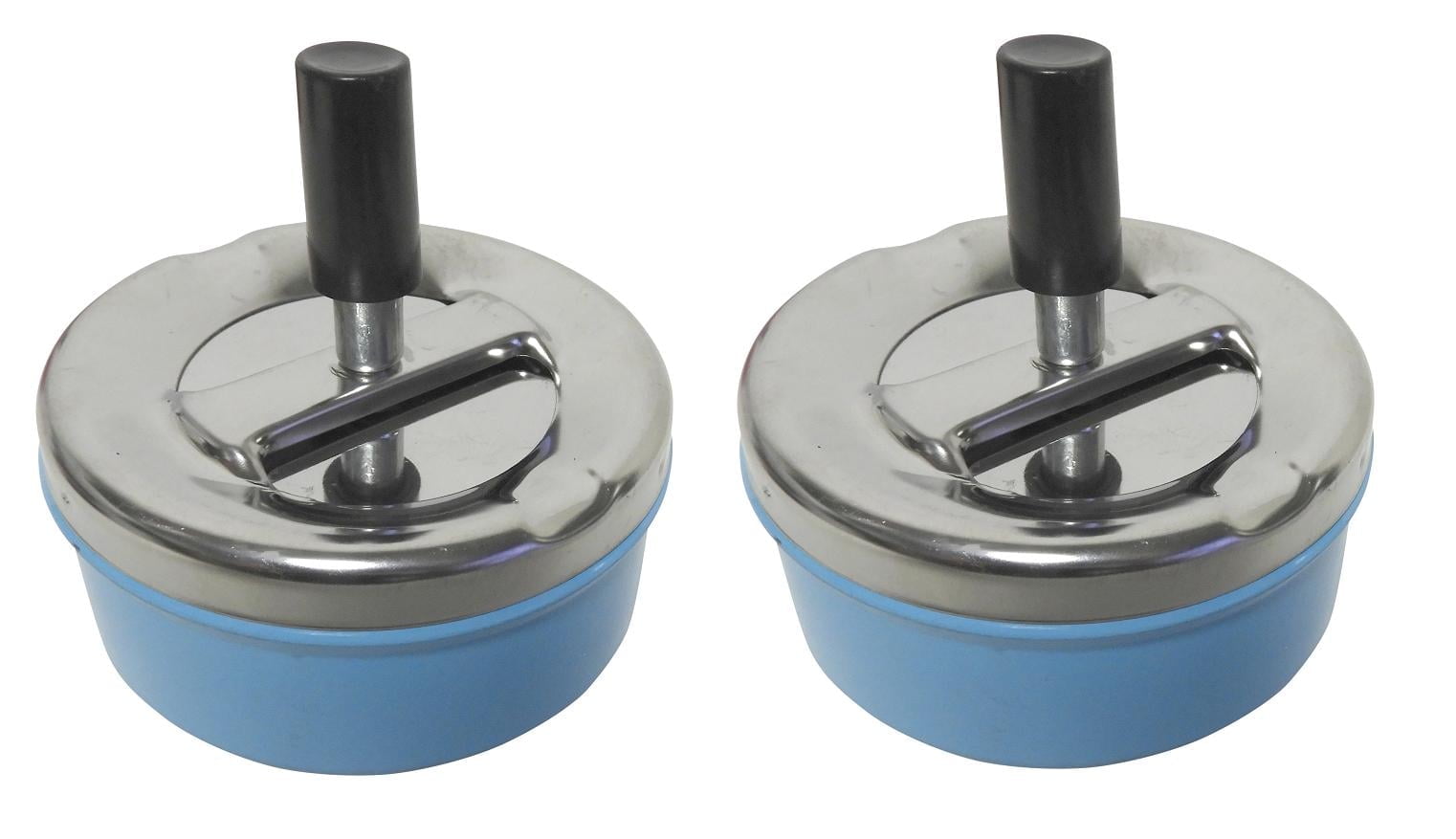 2-Pack Push Down Spinning Metal Ashtray – Retro Windproof Cigarette Ash ...