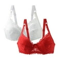2 Pack Push up Sports Bras for Women Plus Size Back Closure Bra Full ...