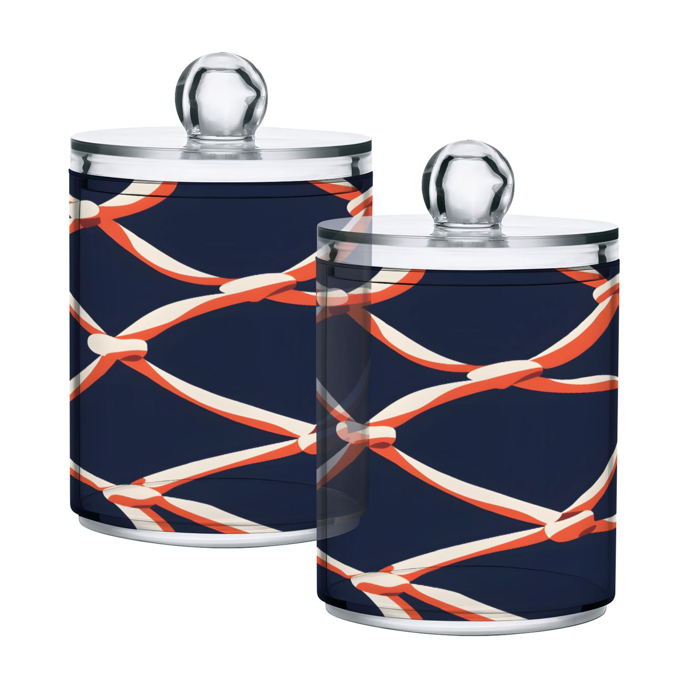 2 Pack Qtip Holder Dispenser Cartoon Baskets Network Clear Plastic ...