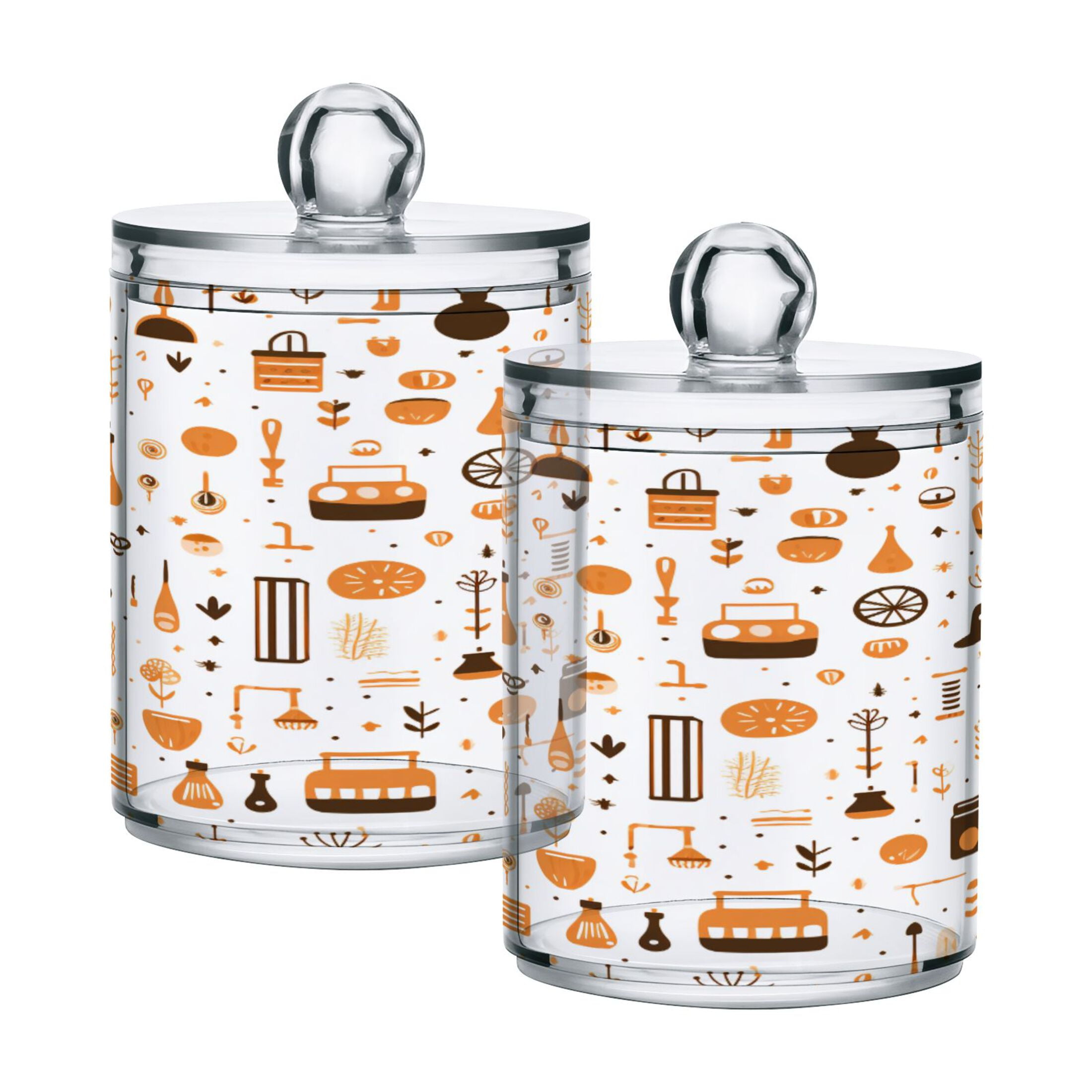 2 Pack Qtip Holder Dispenser Vases Tools Wheels Utensils Clear Plastic ...