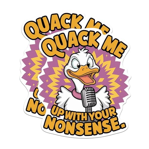 (2 Pack) Quack Me Up with Your Nonsense Stickers - Funny Duck Pun ...