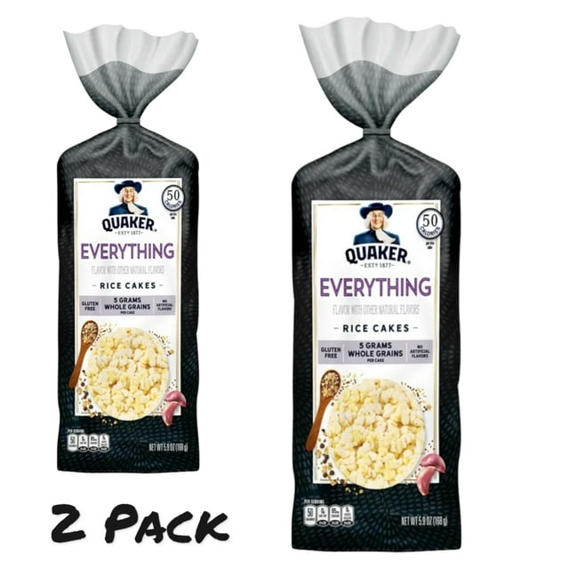 ( 2 Pack ) Quaker Rice Cakes, Everything, 5.9 oz, 5 Grams of Whole ...