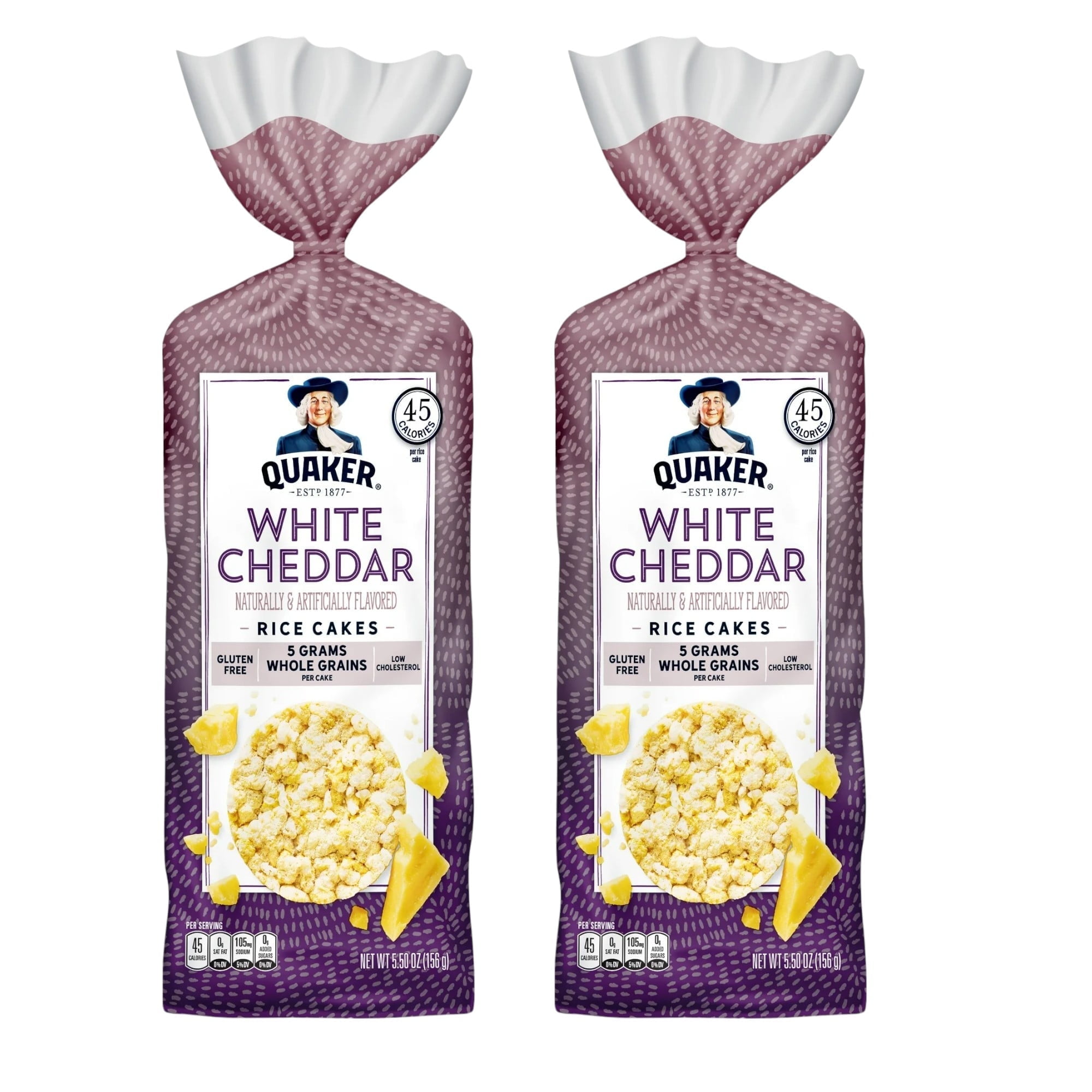 Quaker Rice Cakes, White Cheddar Flavor, Low Calorie Savory Snack, 5.5 ...