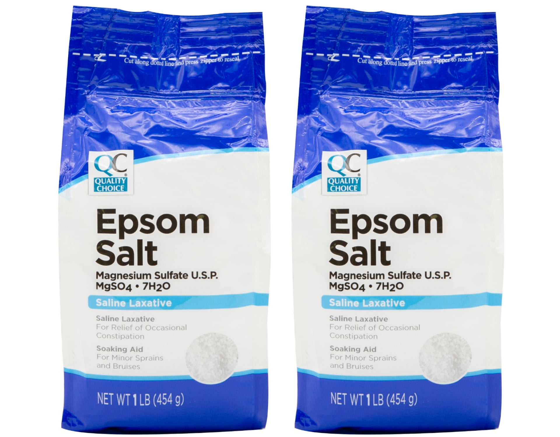 Quality Choice Epsom Salt Bath Medicine, 2 Pack Soaking Solution/Saline ...
