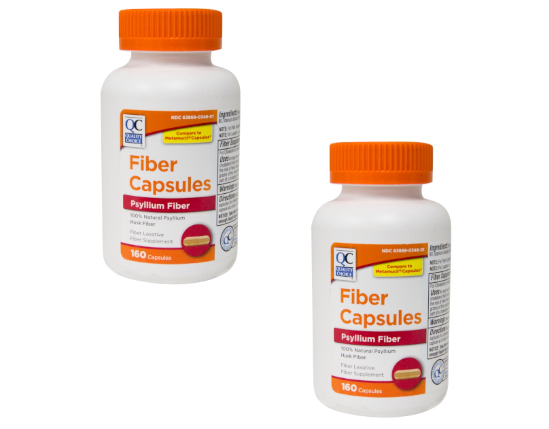 Quality Choice 2 Pack Bulk Forming Supplement, Daily Fiber Capsules ...