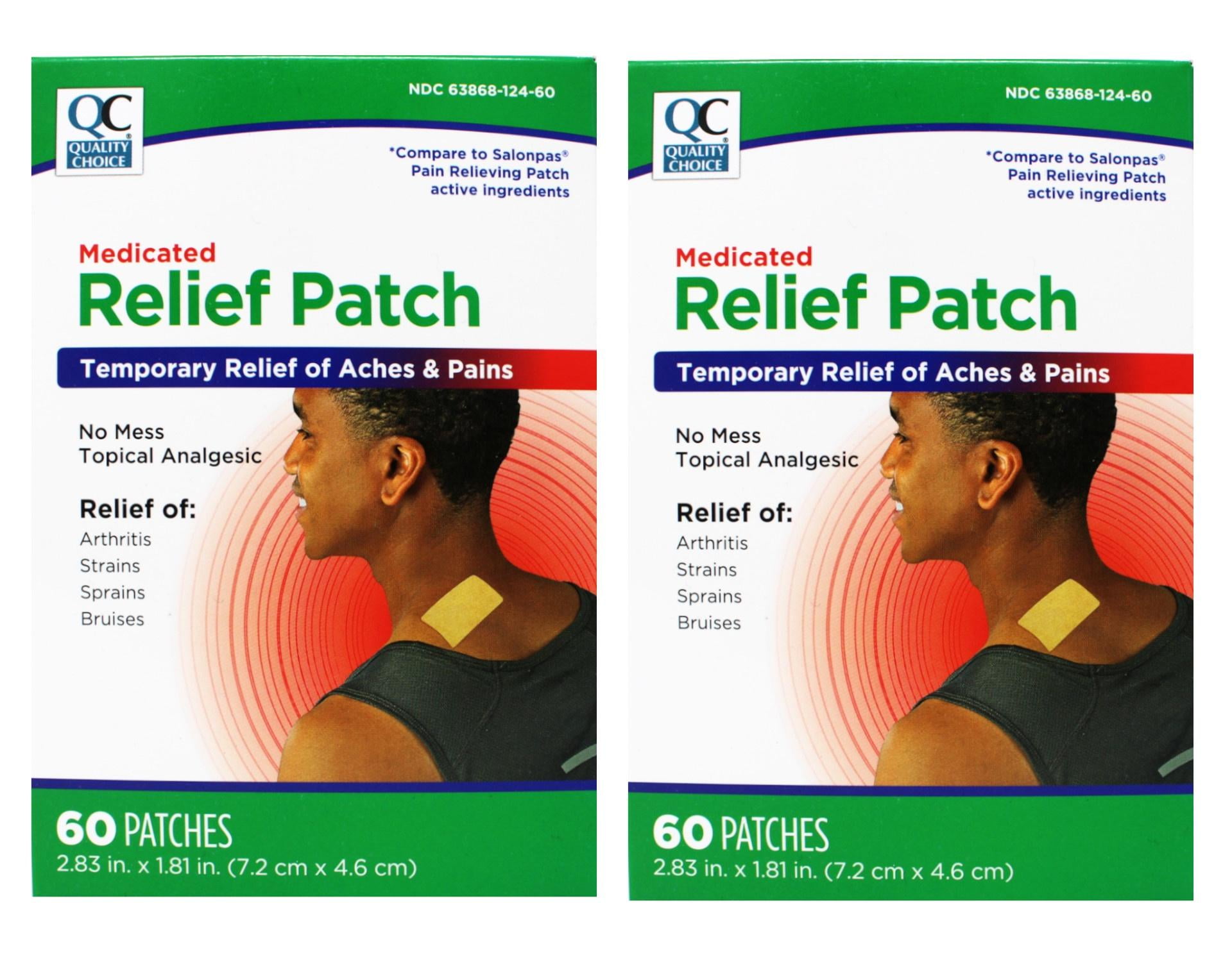 2 Pack -Quality Choice Medicated Relief Patch, Temporary Relief of ...