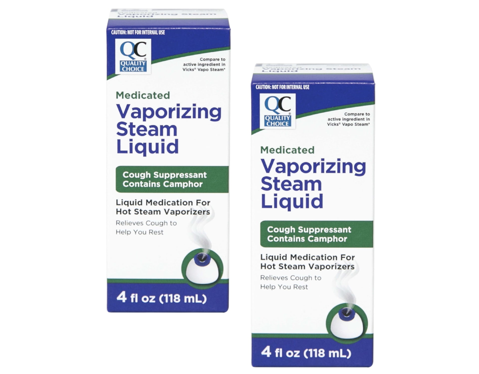 2 Pack Quality Choice Medicated Vaporizing Steam Liquid, 4 Ounces each ...