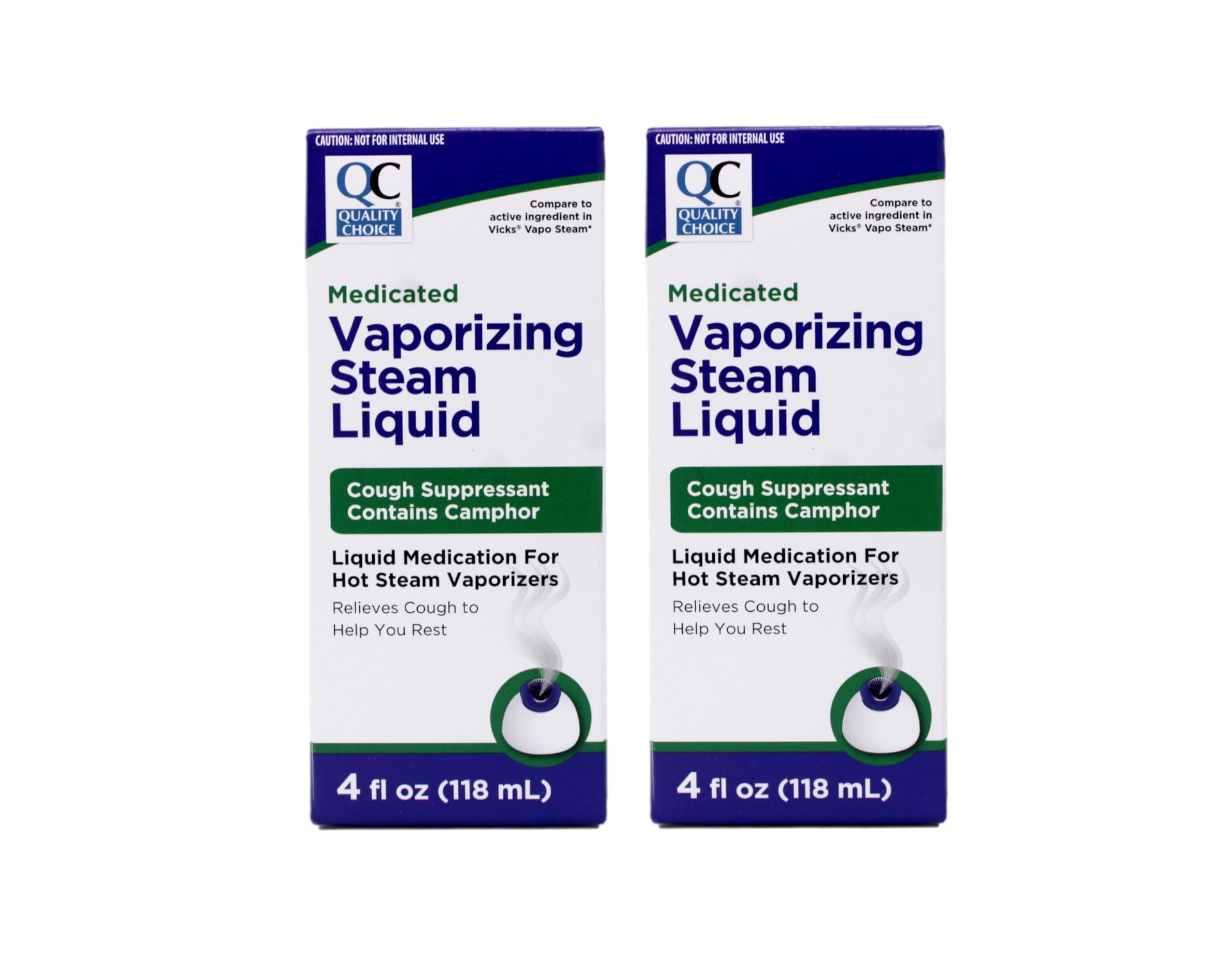 2 Pack Quality Choice Medicated Vaporizing Steam Liquid, 4 Ounces each ...